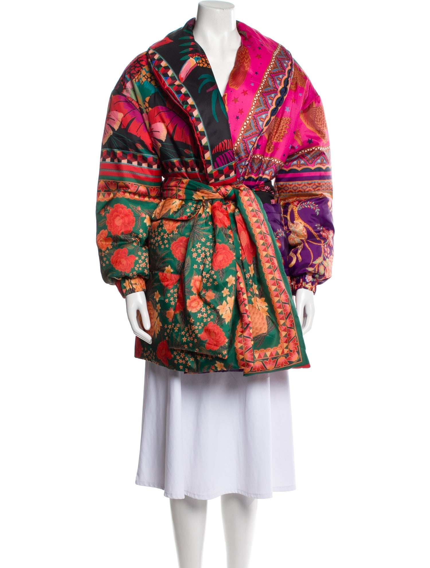 Farm Rio Quilted Coat - Blue Coats, Clothing - WFARM50866 | The RealReal