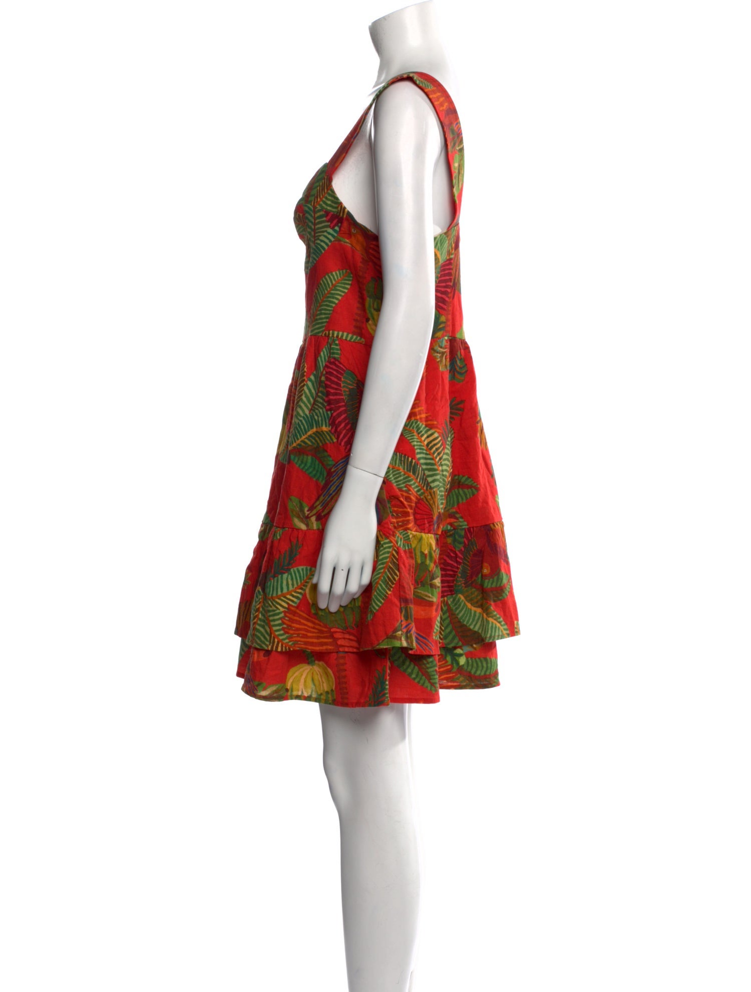 Farm Rio Floral Print Mini Dress - Red Dresses, Clothing - WFARM54915 ...