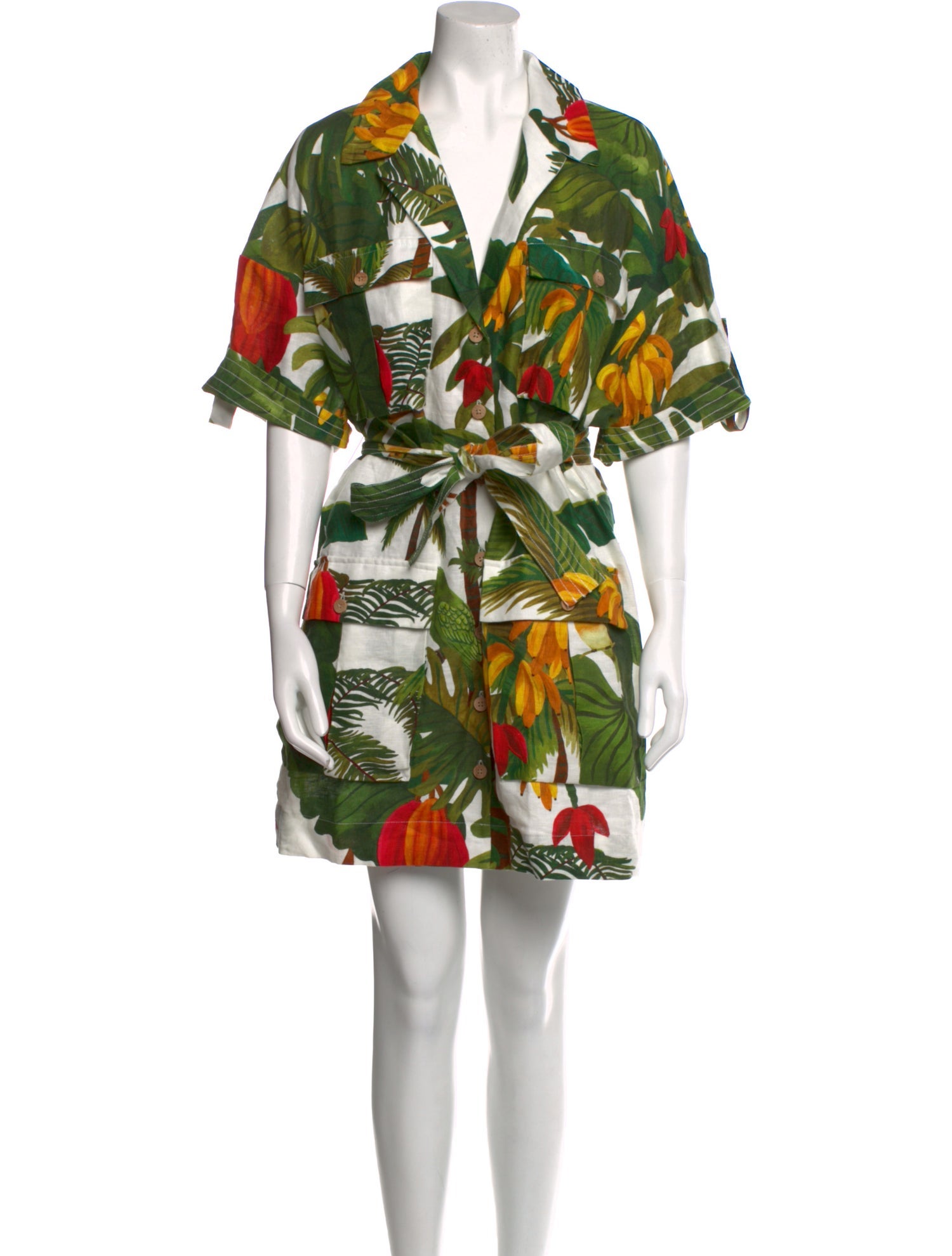 Farm Rio Linen Mini Dress - White Dresses, Clothing - WFARM61113 | The ...