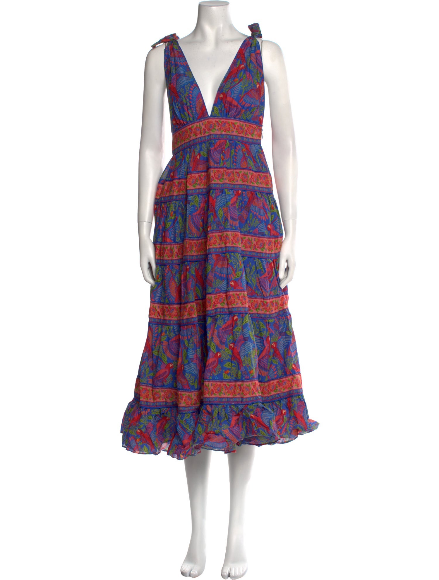 Farm Rio Printed Long Dress - Blue Dresses, Clothing - WFARM61260 | The ...