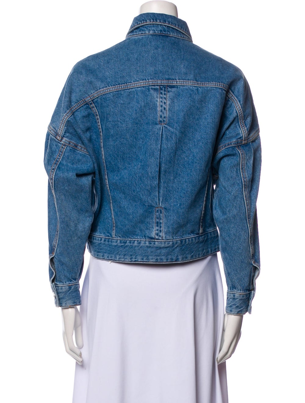 Farm Rio Denim Jacket Blue Pleated Accents & Pointed … - Gem