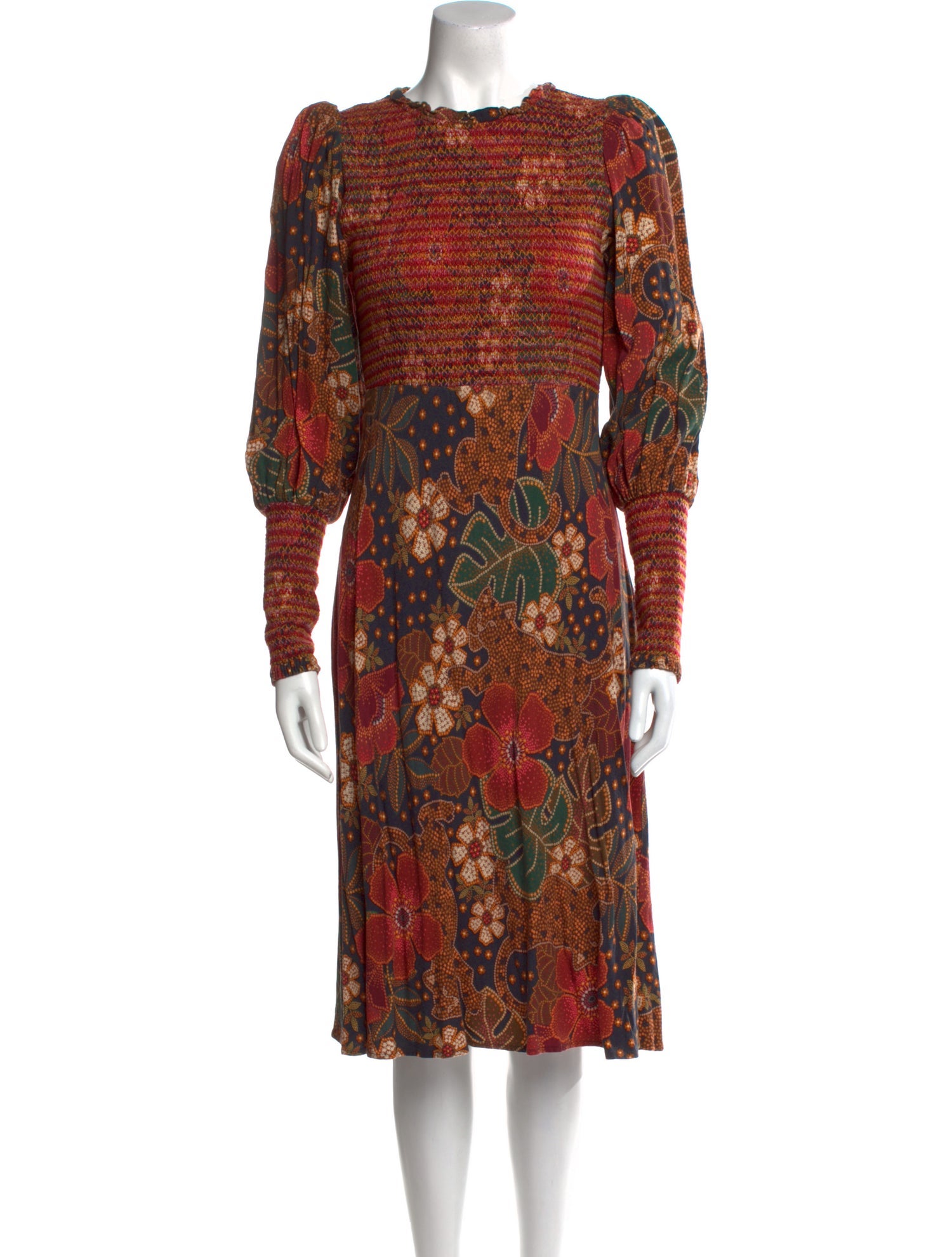 Farm Rio Printed Midi Length Dress - Green Dresses, Clothing ...