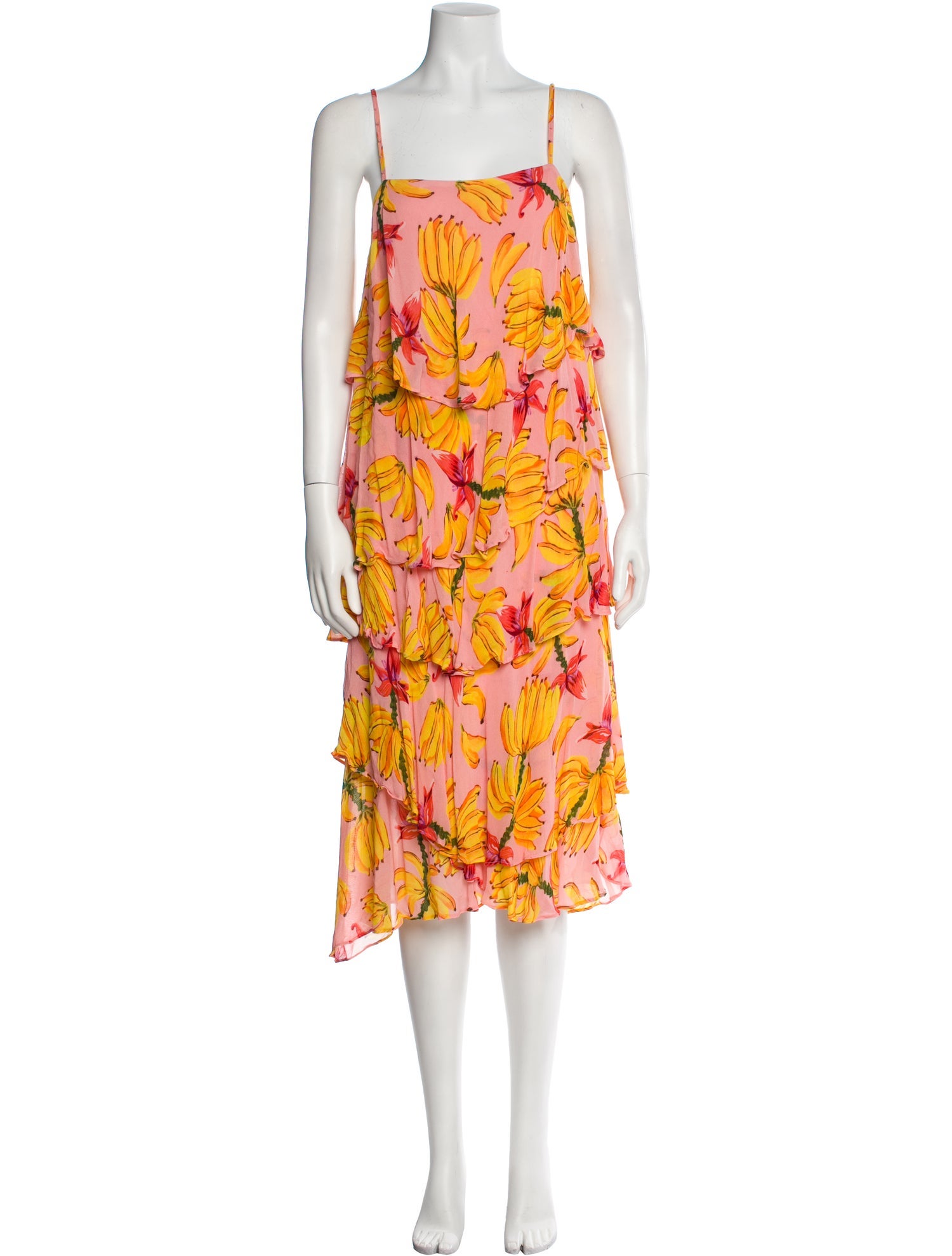 Farm Rio Floral Print Knee-Length Dress - Pink Dresses, Clothing ...