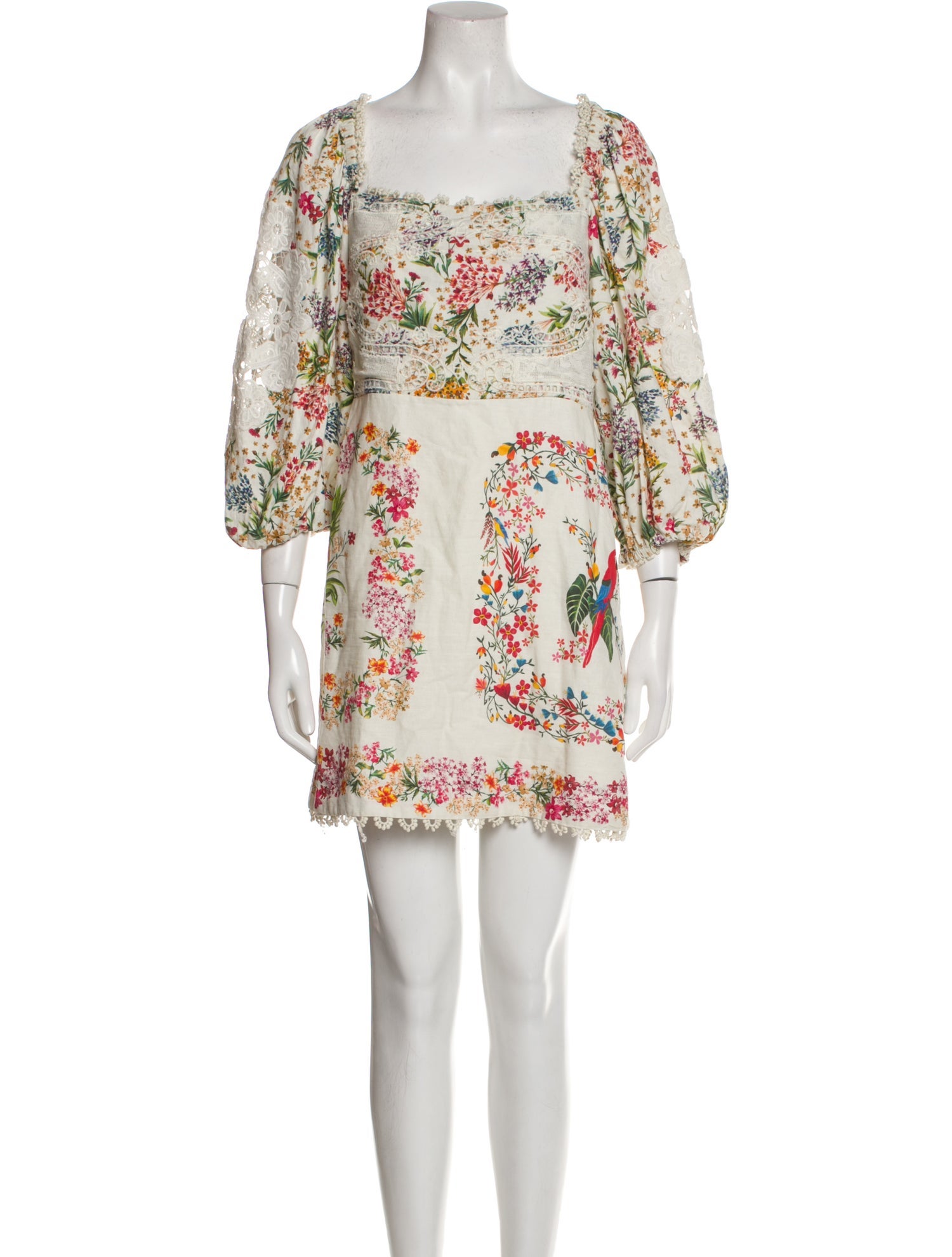 Farm Rio Linen Mini Dress - White Dresses, Clothing - WFARM65065 | The ...