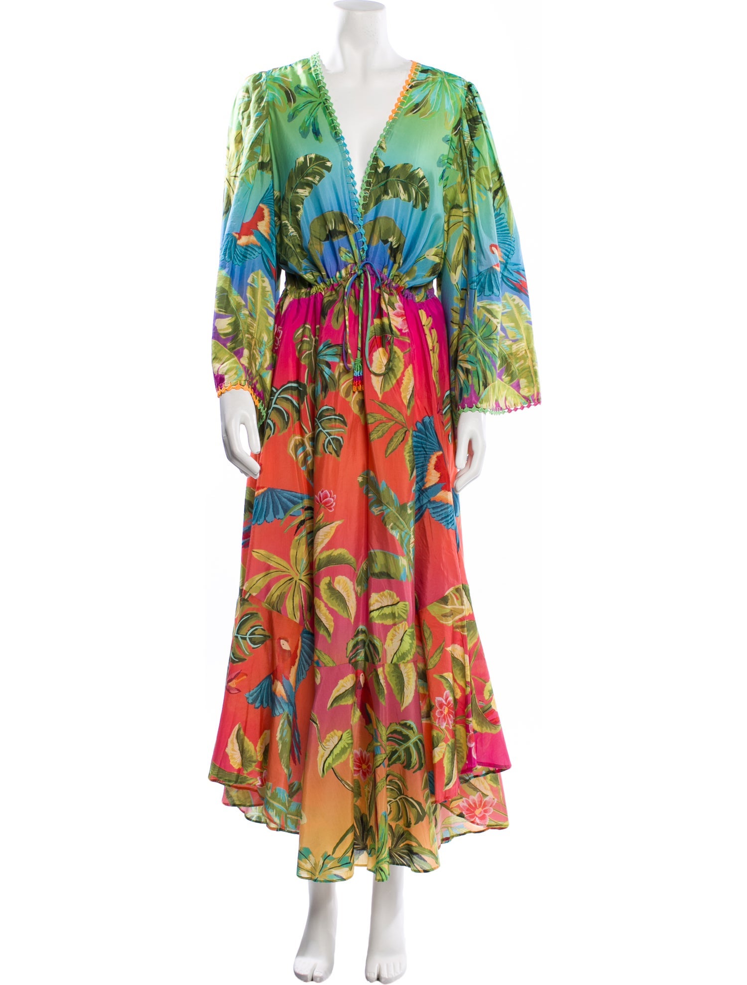 Farm Rio Printed Long Dress w/ Tags - Blue Dresses, Clothing ...