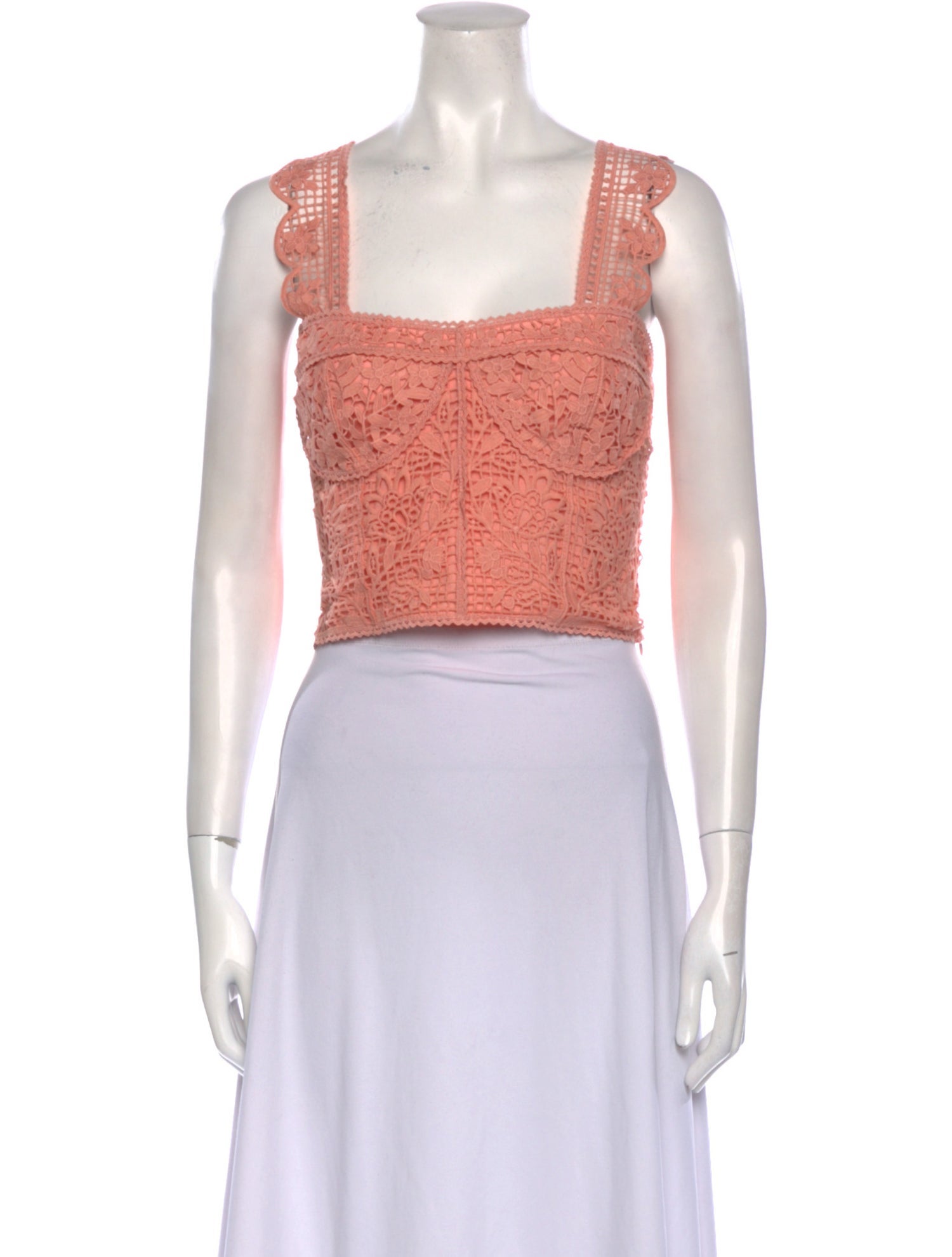 Farm Rio Square Neckline Sleeveless Crop Top - Red Tops, Clothing ...