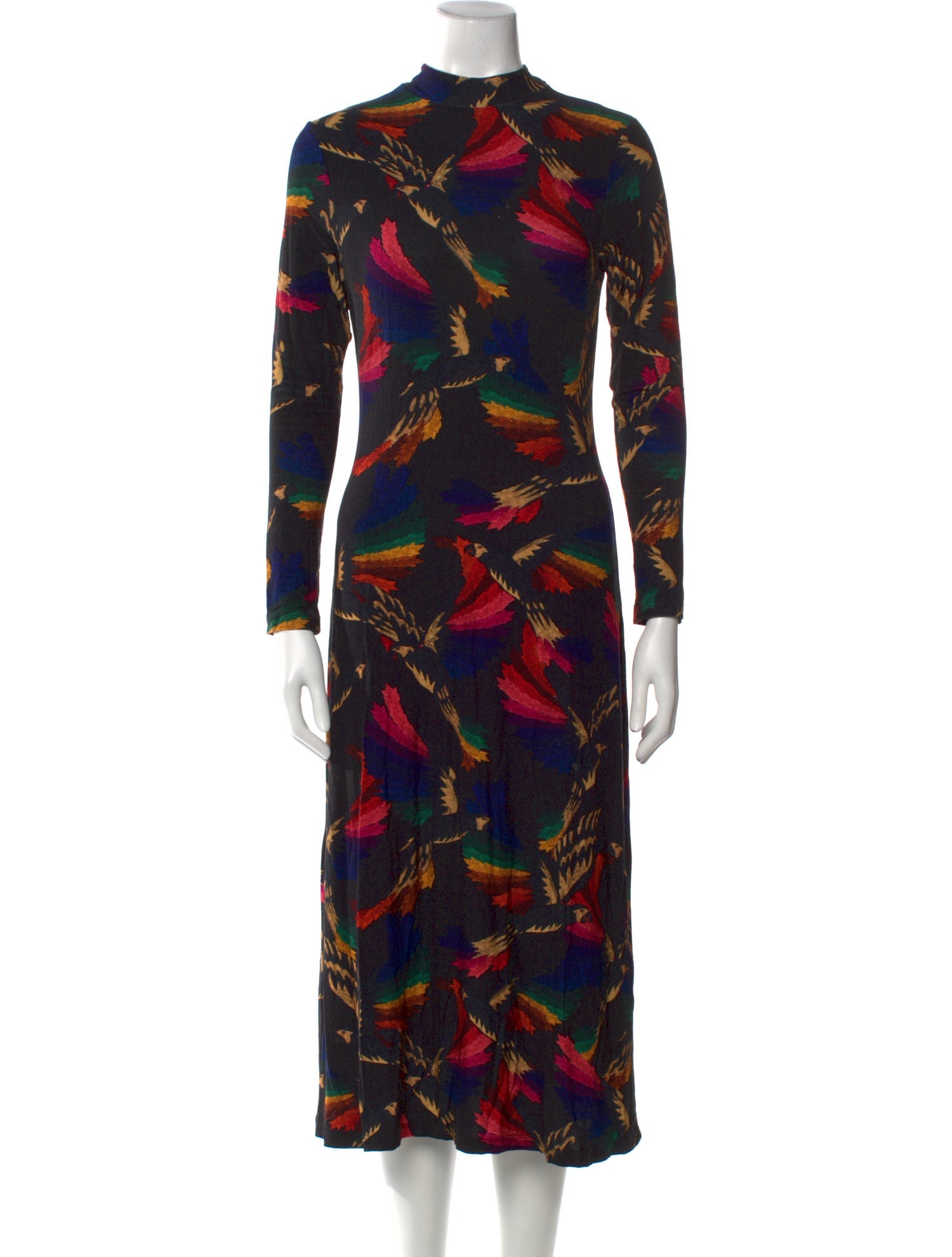 Farm Rio Printed Midi Length Dress - Black Dresses, Clothing ...