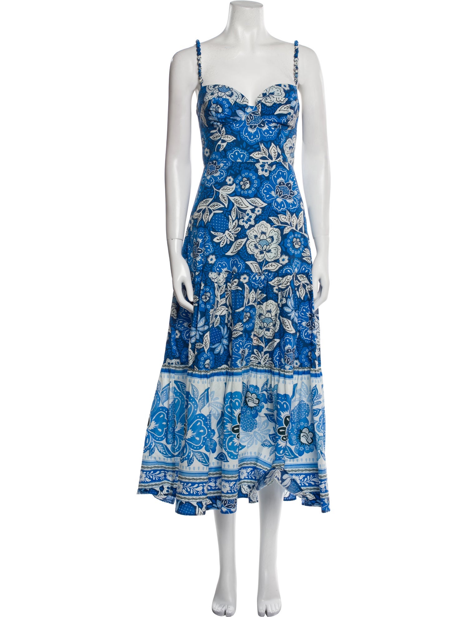 Farm Rio Floral Print Long Dress - Blue Dresses, Clothing - WFARM68994 ...
