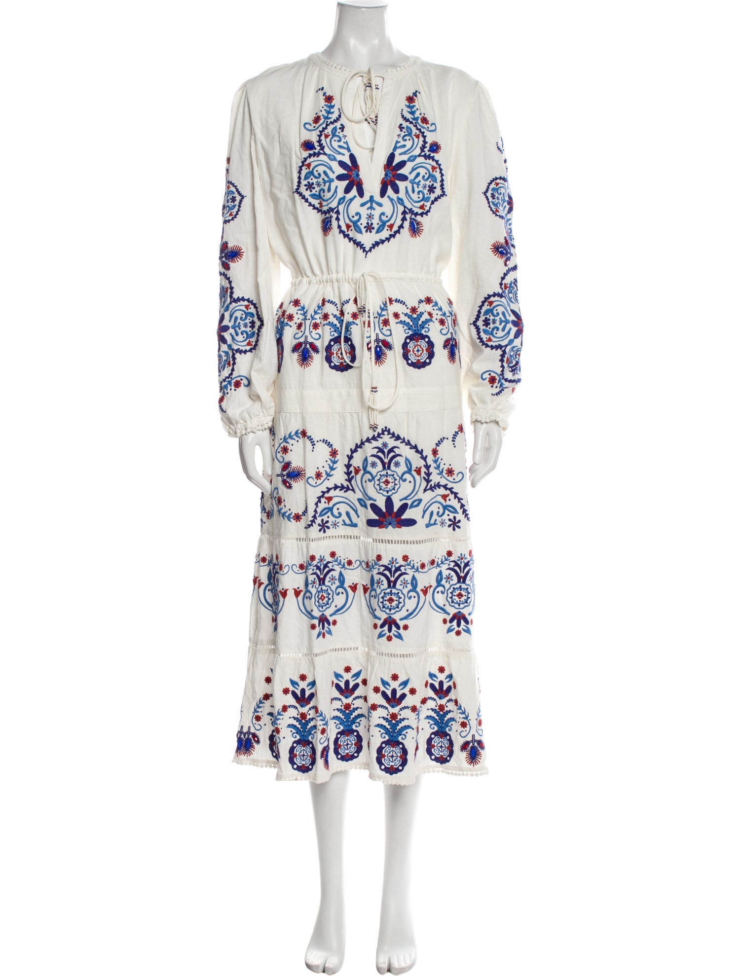 Farm Rio Linen Long Dress w/ Tags - White Dresses, Clothing ...