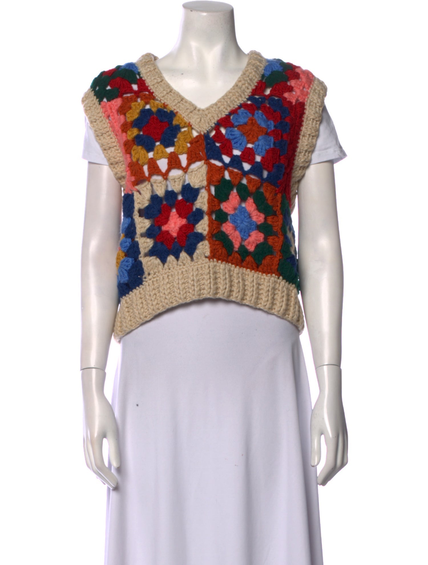 Farm Rio Printed V-Neck Sweater - Neutrals Knitwear, Clothing ...