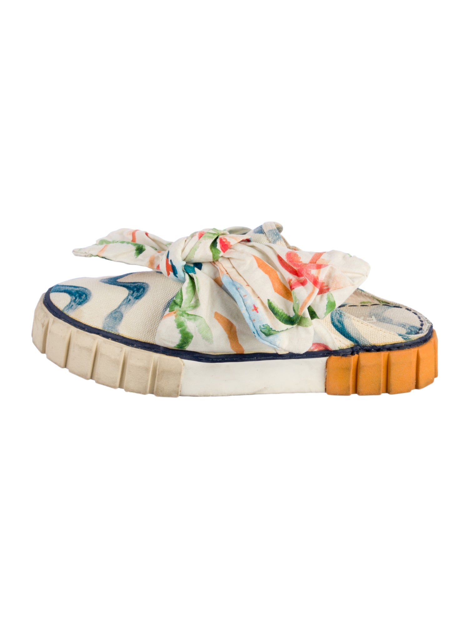 Farm Rio Canvas Printed Mules - Blue Flats, Shoes - WFARM71064 | The ...