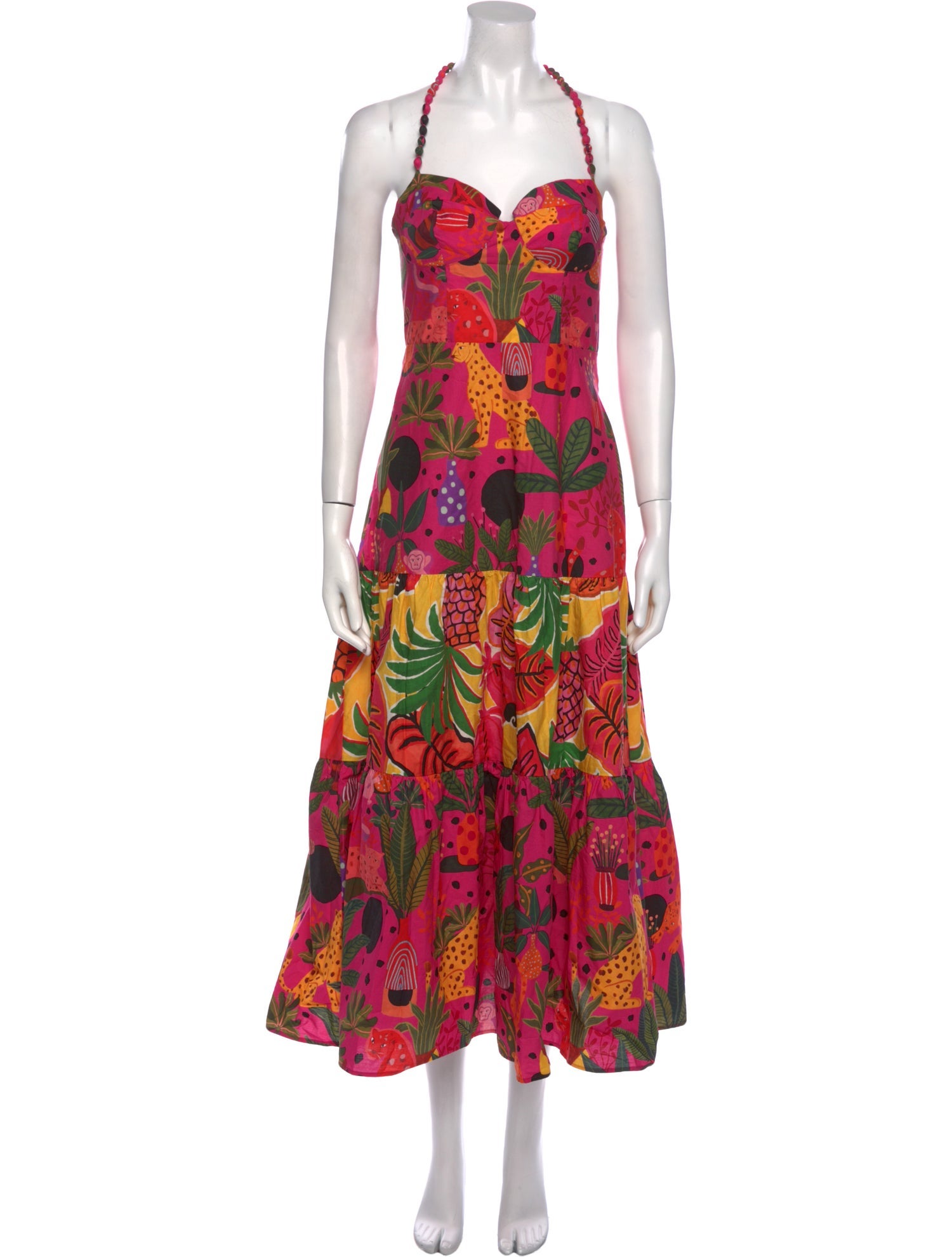 Farm Rio Floral Print Midi Length Dress - Pink Dresses, Clothing ...