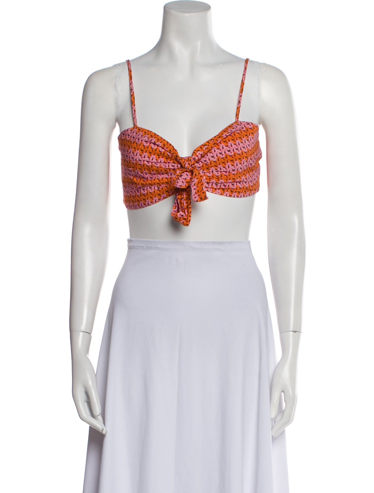 Farm Rio Printed V-Neck Crop Top - Pink Tops, Clothing - WFARM73228 ...