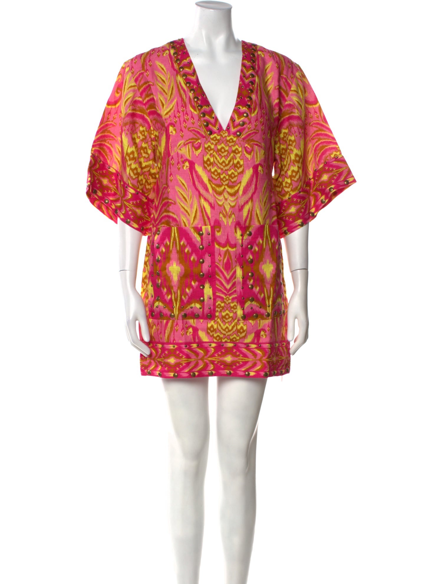 Farm Rio Linen Mini Dress w/ Tags - Pink Dresses, Clothing - WFARM73980 ...