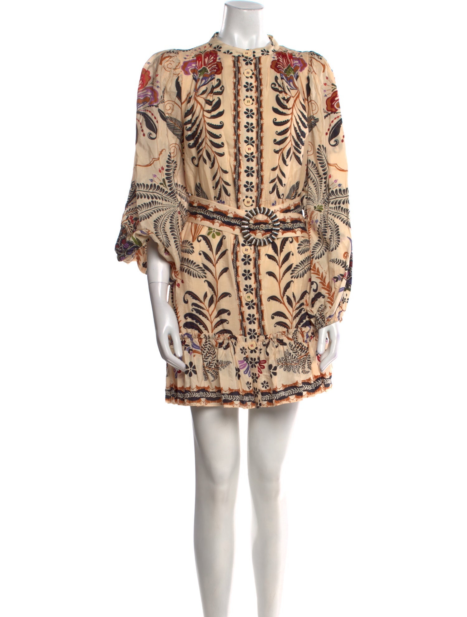 Farm Rio Printed Mini Dress - Neutrals Dresses, Clothing - WFARM74380 ...