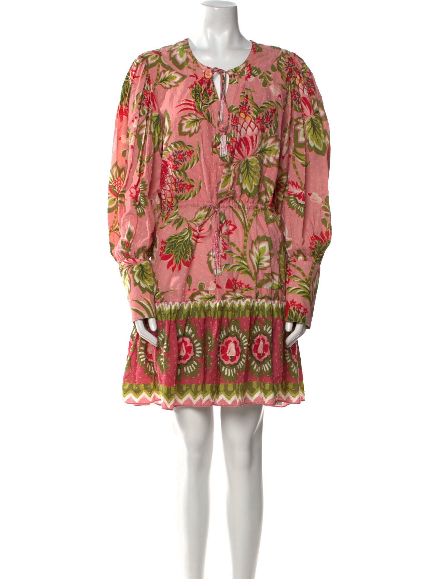 Farm Rio Floral Print Mini Dress - Pink Dresses, Clothing - WFARM75883 ...