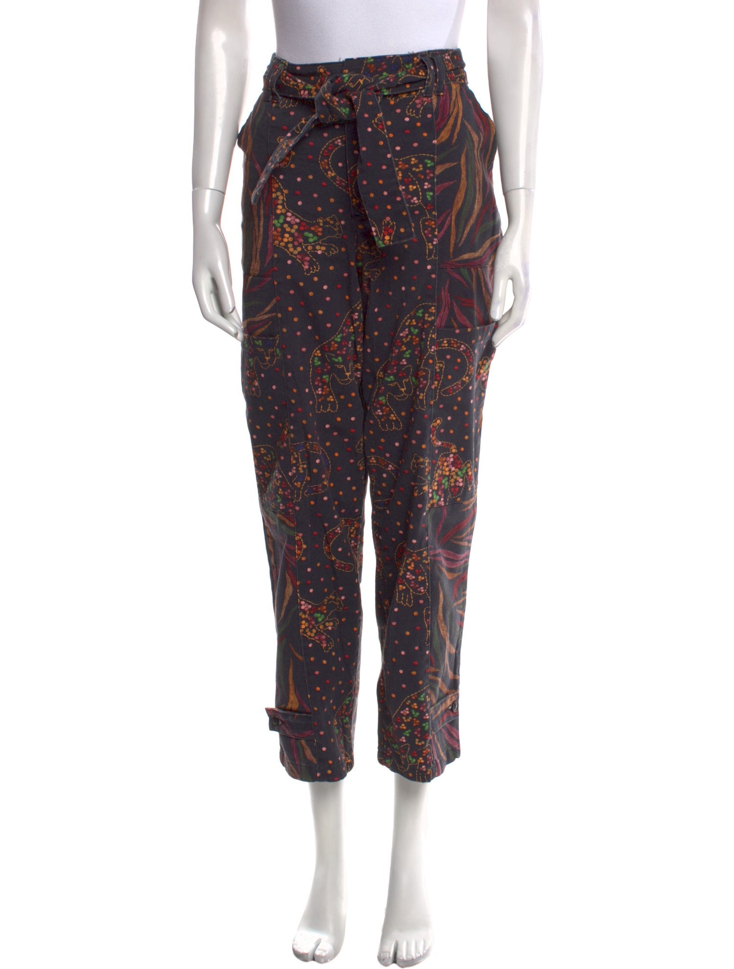 Farm Rio Printed Straight Leg Pants - Black, 12.25" Rise Pants ...