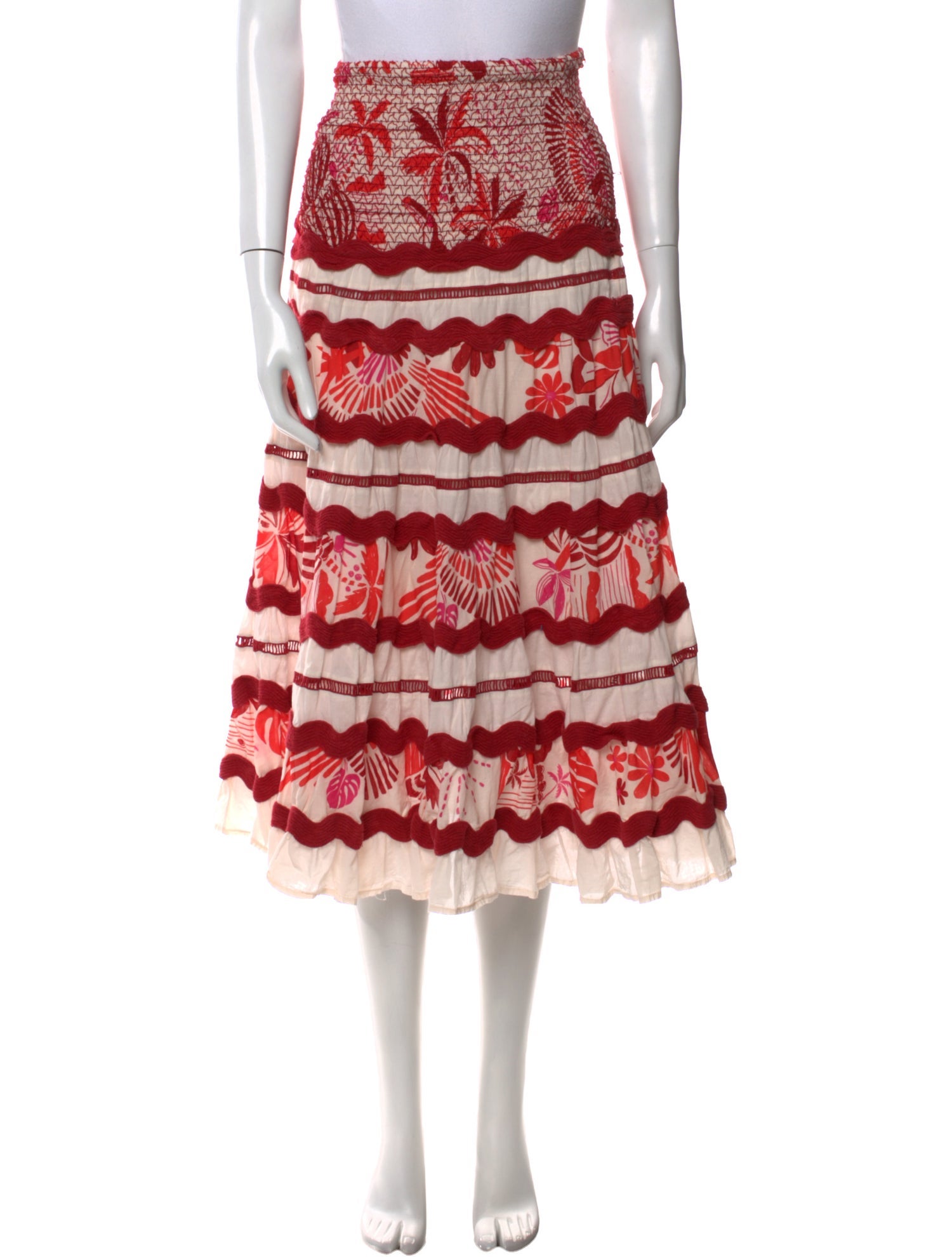 Farm Rio Striped Midi Length Skirt - Neutrals Skirts, Clothing ...