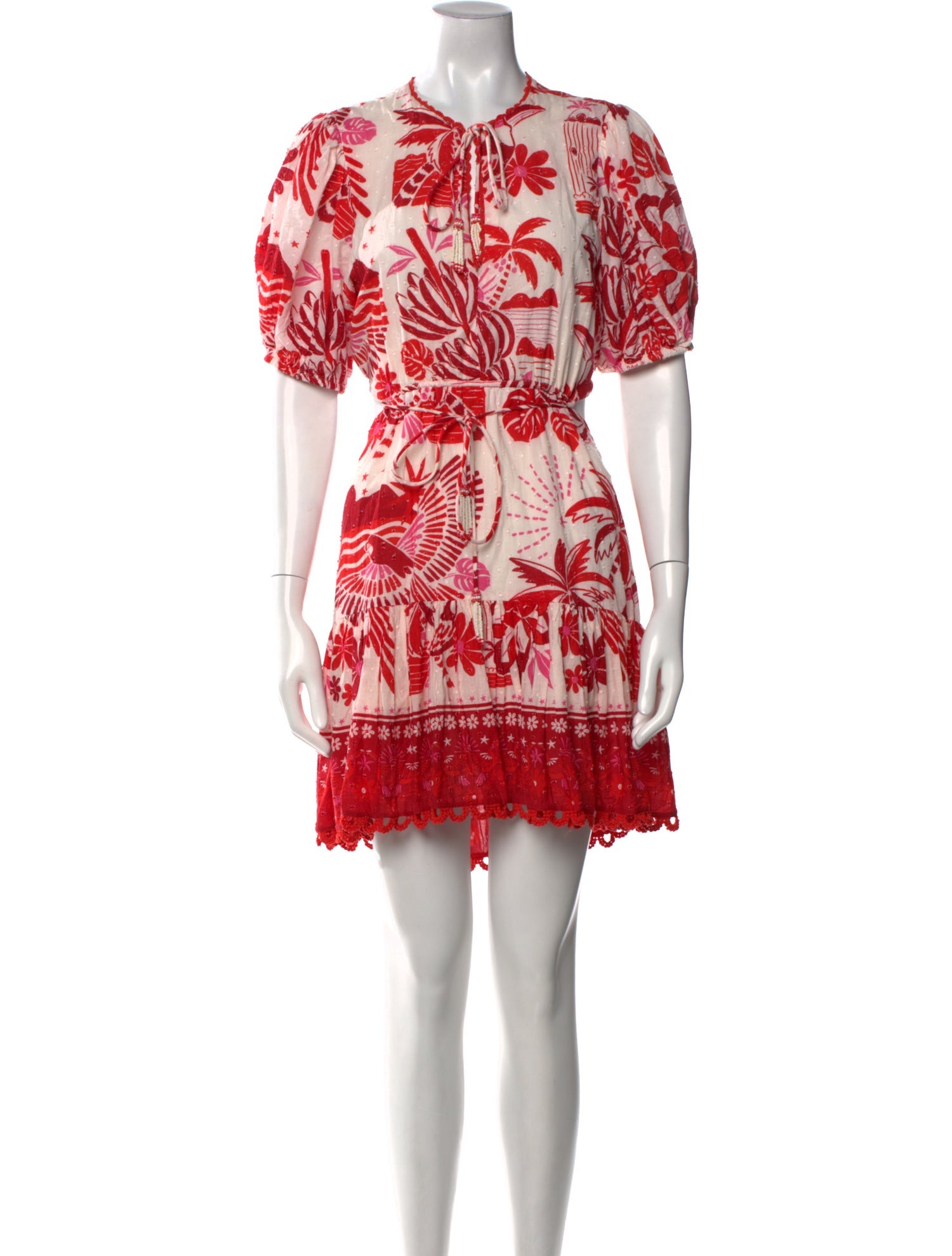 Farm Rio Printed Knee-Length Dress - Red Dresses, Clothing - WFARM76245 ...