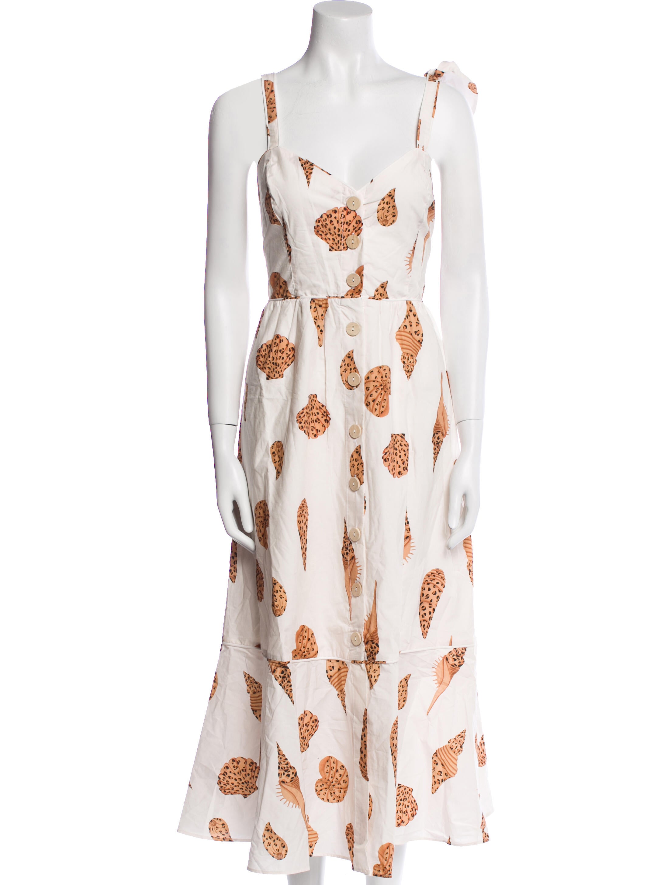 Farm Rio Floral Print Long Dress - Neutrals Dresses, Clothing ...