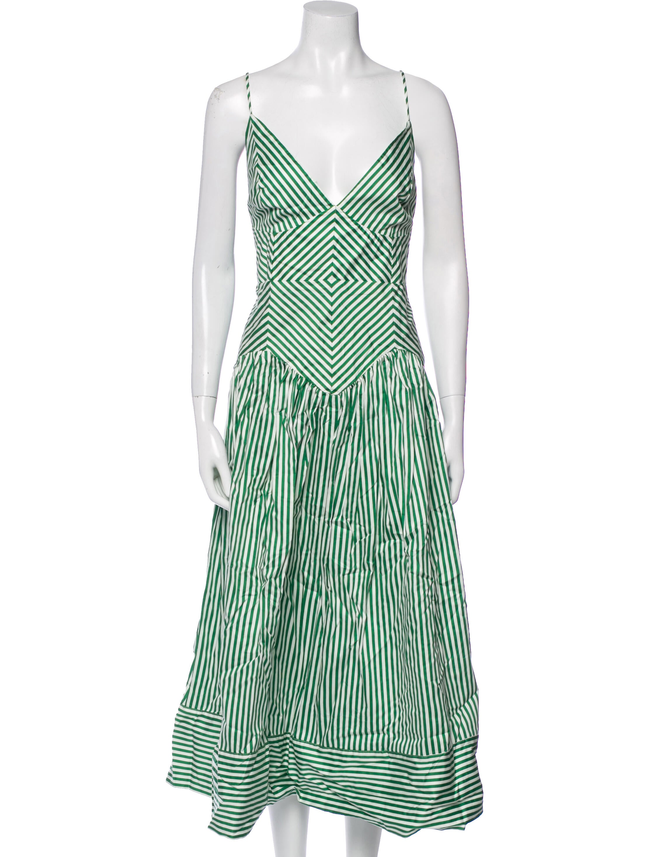Farm Rio Striped Long Dress w/ Tags - Green Dresses, Clothing ...