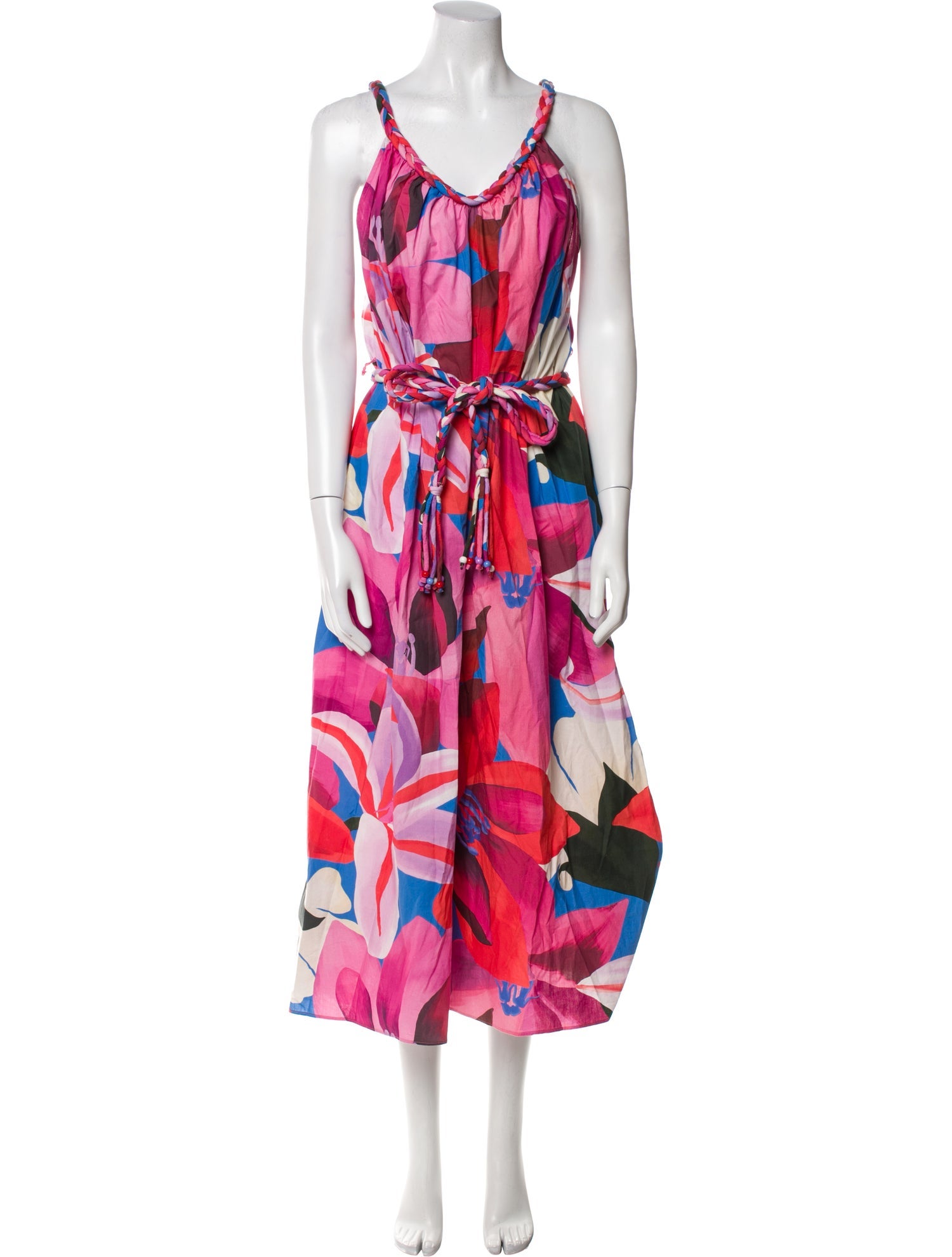 Farm Rio Floral Print Long Dress - Pink Dresses, Clothing - WFARM76435 ...