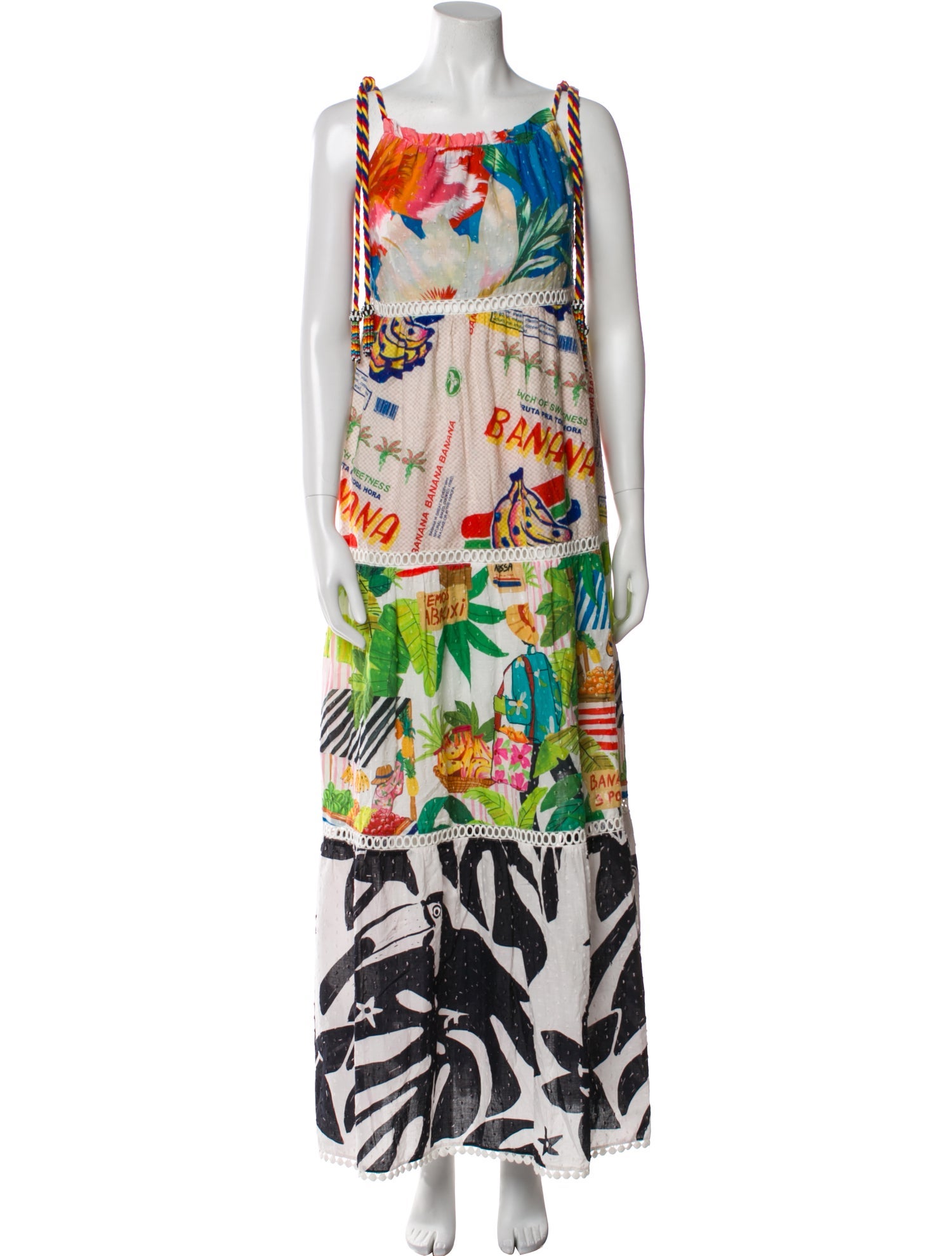 Farm Rio Printed Long Dress - Green Dresses, Clothing - WFARM76590 ...