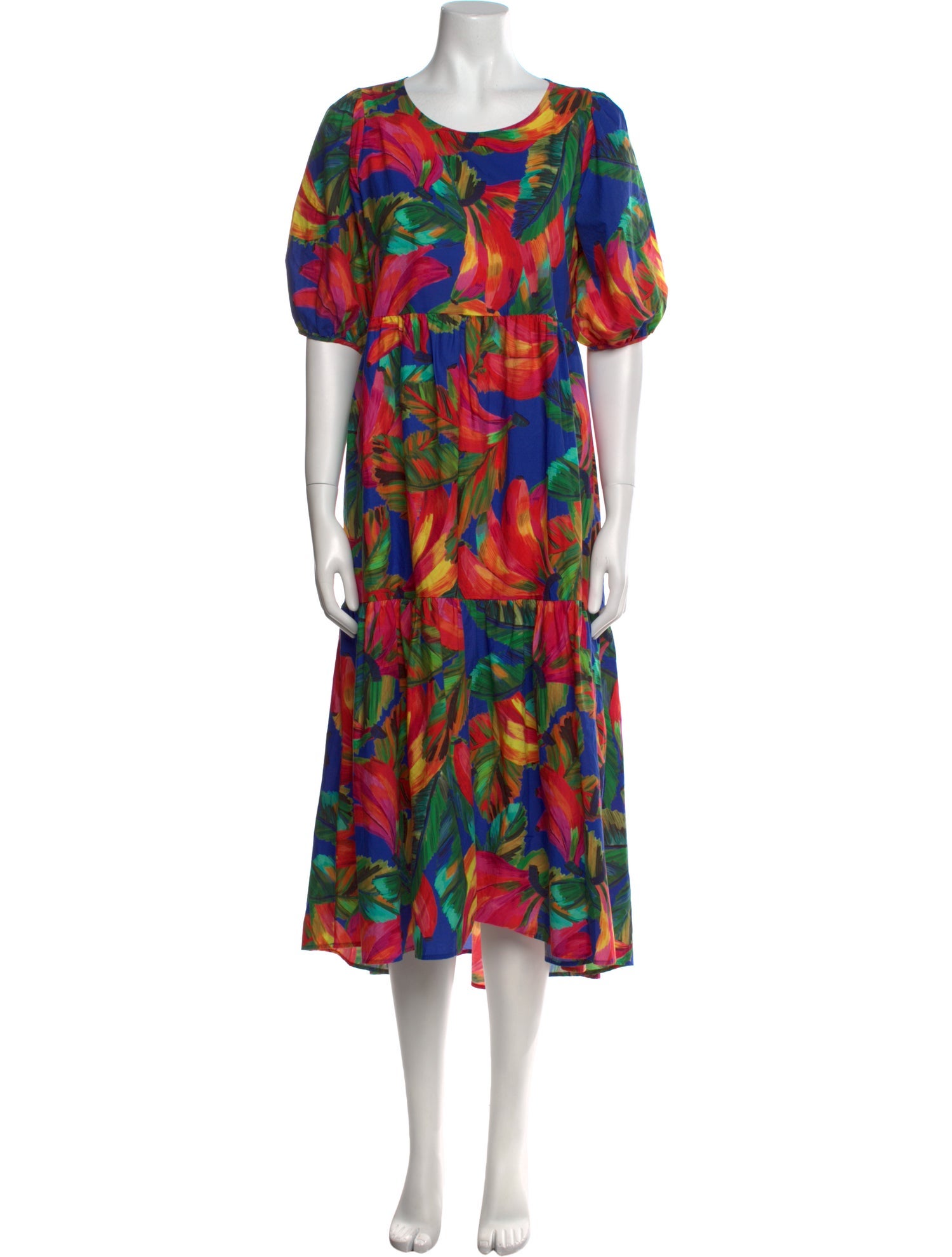 Farm Rio Floral Print Long Dress - Blue Dresses, Clothing - WFARM76604 ...