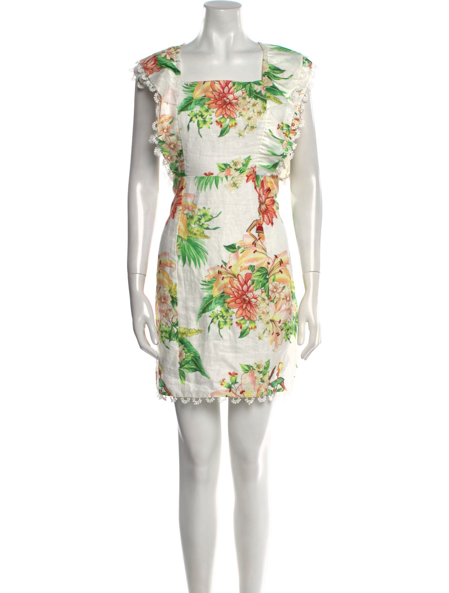 Farm Rio Linen Mini Dress - White Dresses, Clothing - WFARM79398 | The ...
