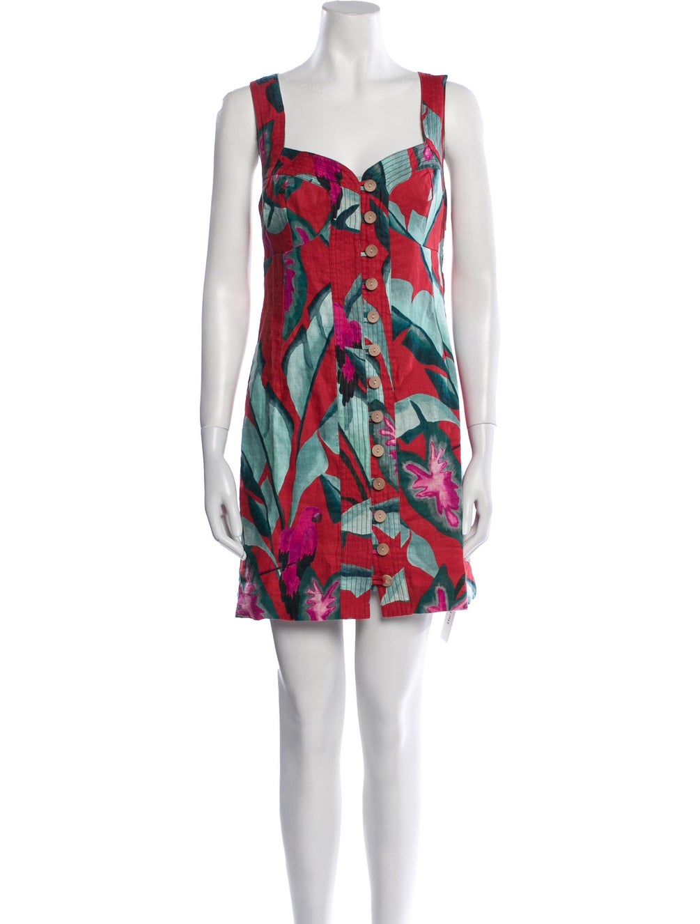 Farm Rio Linen Mini Dress w/ Tags - Red Dresses, Clothing - WFARM80022 ...