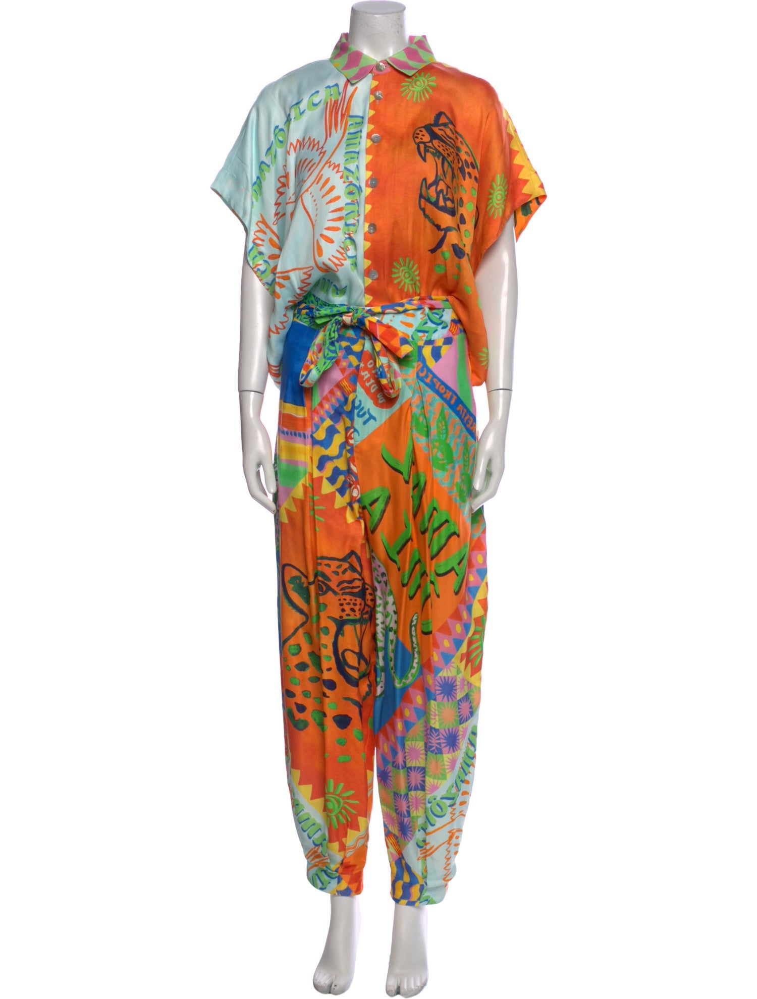 Farm Rio Printed Jumpsuit - Orange, 15" Rise Jumpsuits and Rompers ...