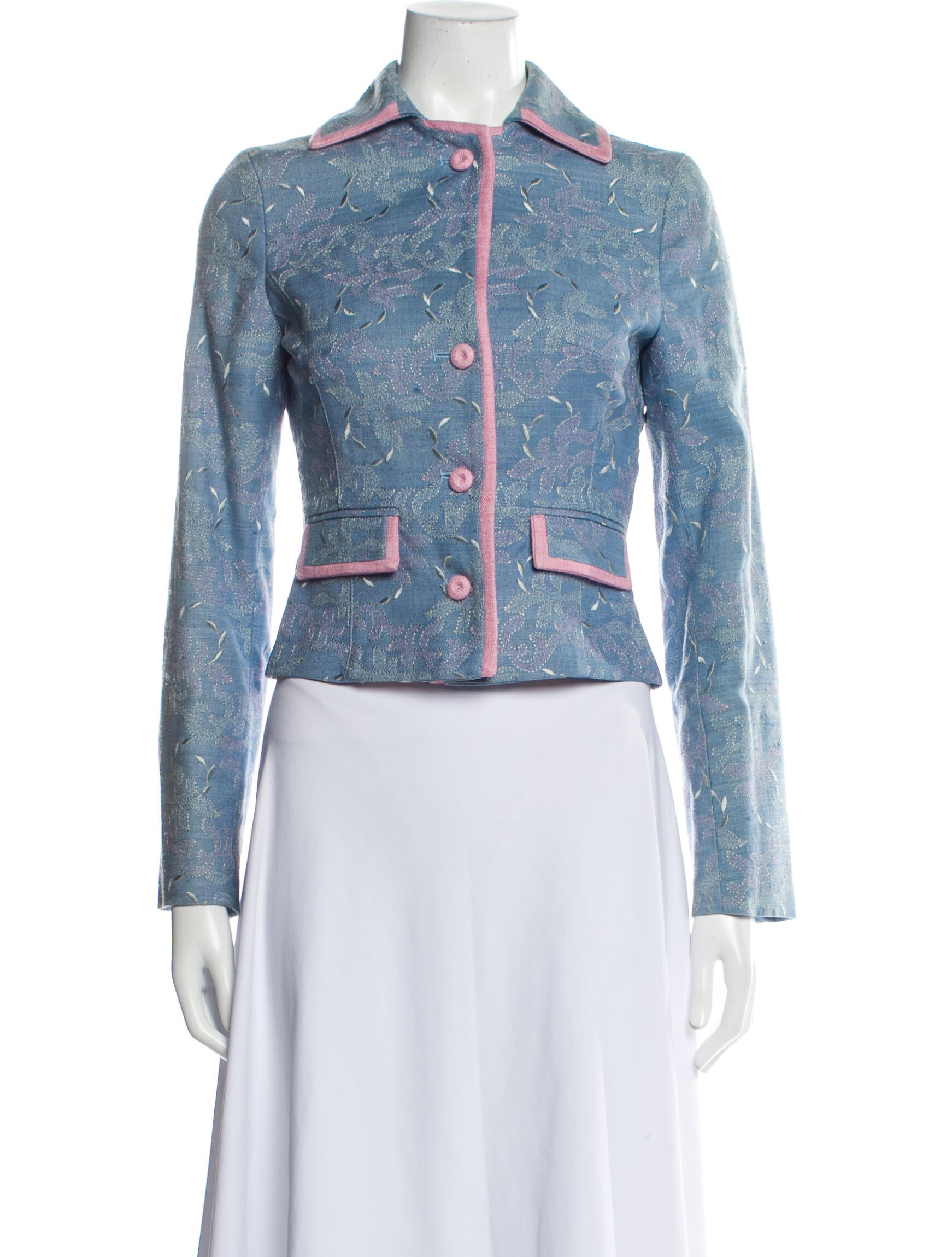 Favourbrook Silk Tweed Pattern Denim Jacket - Blue Jackets, Clothing ...