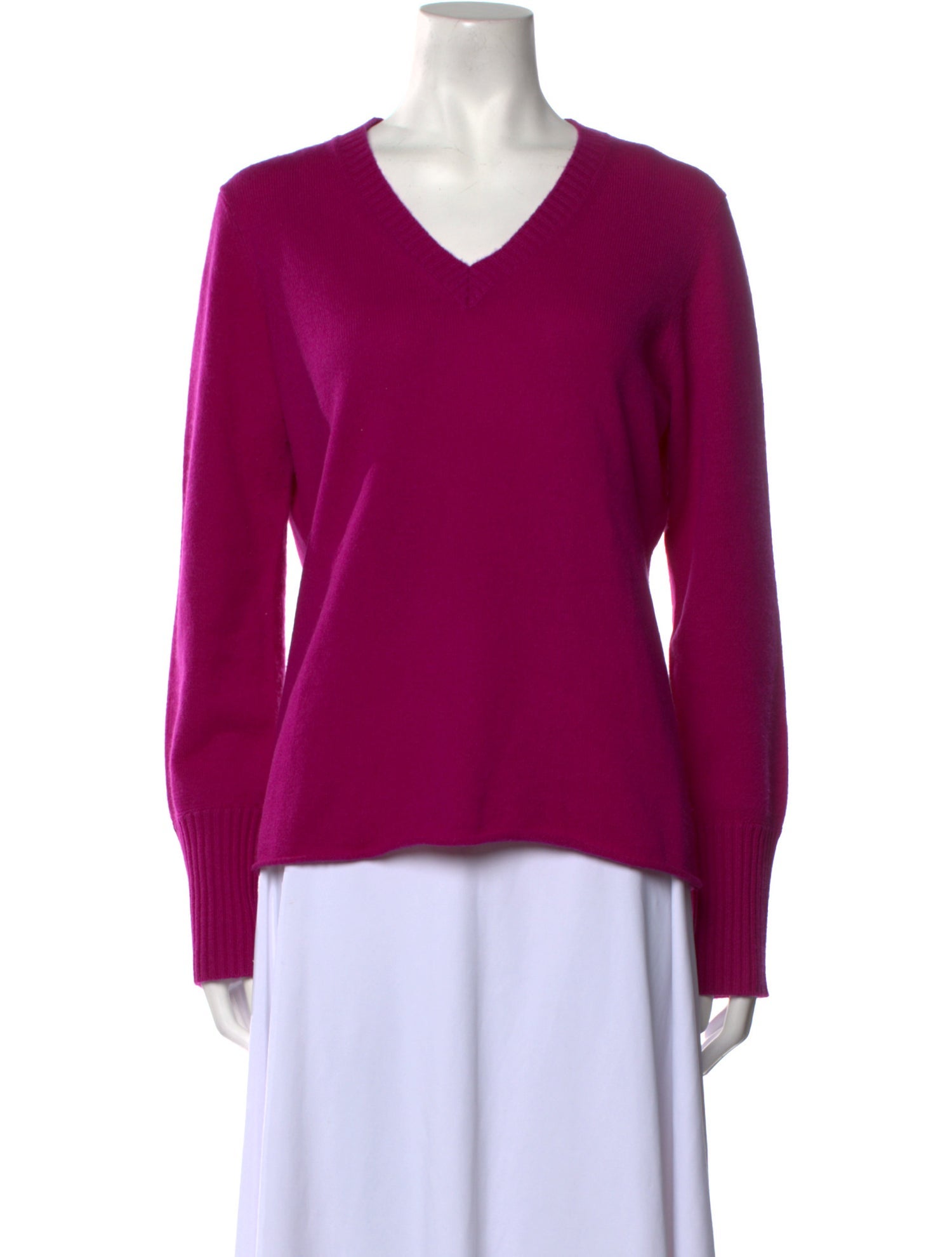 Forte Cashmere Cashmere V-Neck Sweater - Purple Knitwear, Clothing ...