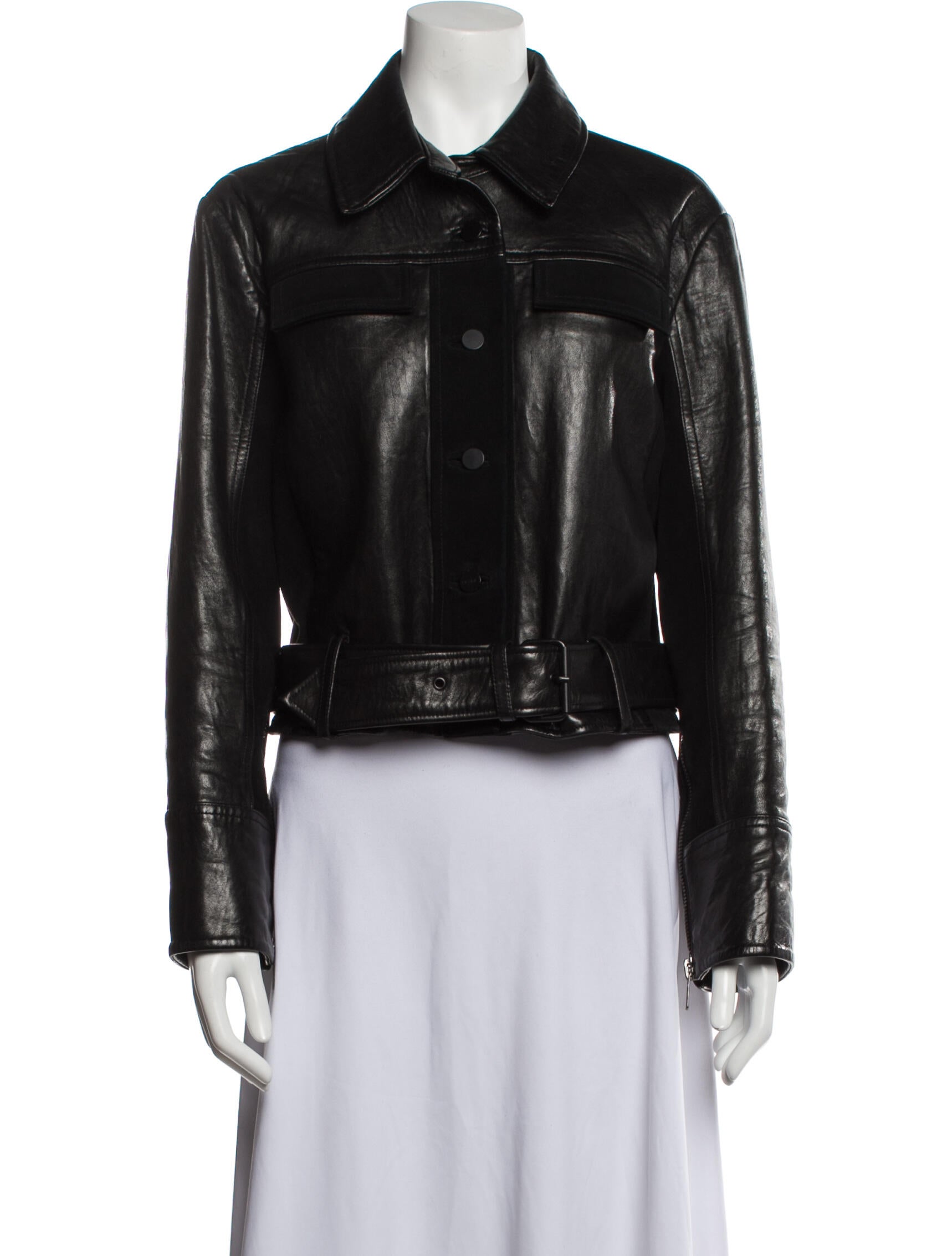 FRAME Lamb Leather Biker Jacket - Black Jackets, Clothing - WFD156957 ...