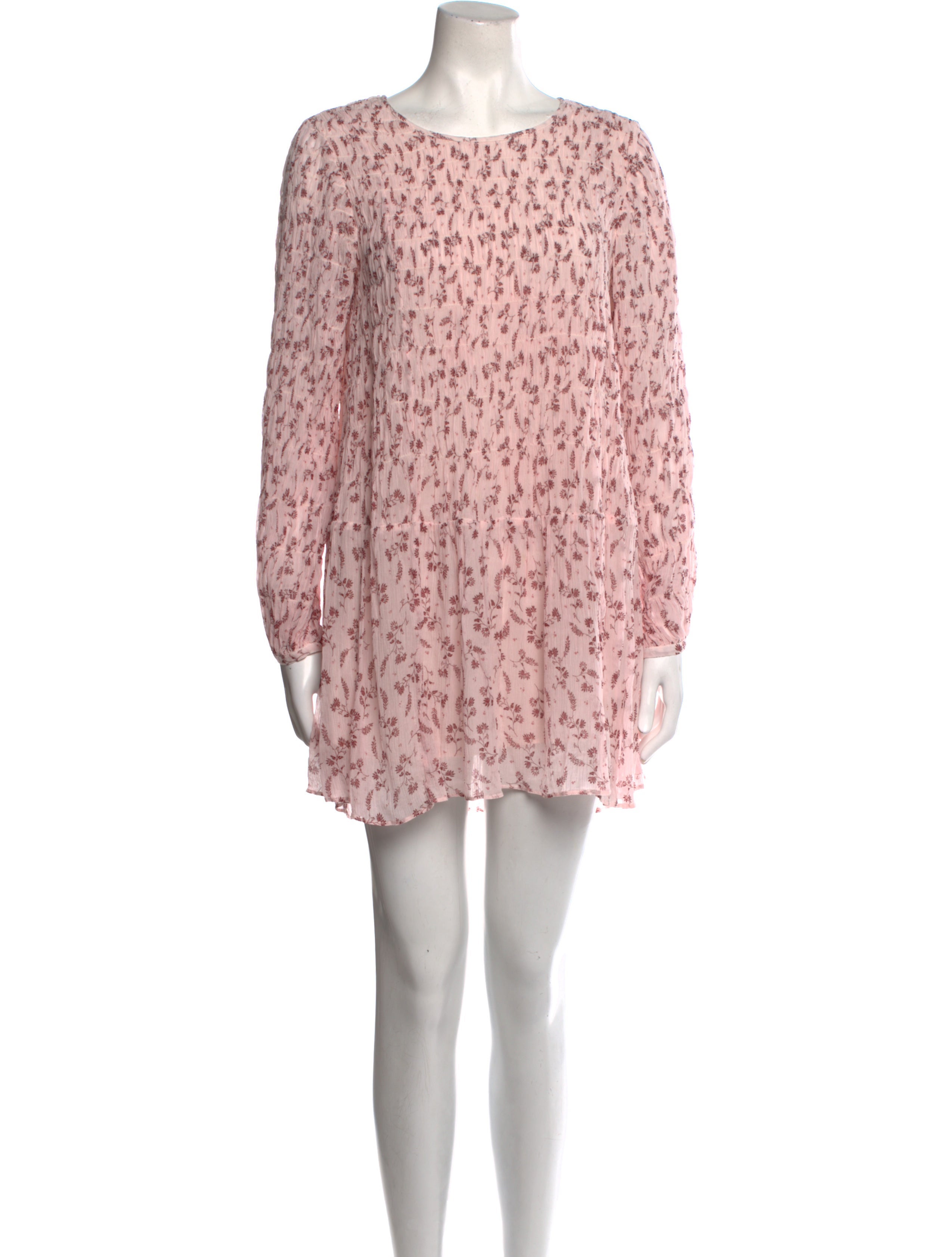 FRAME Floral Print Mini Dress - Pink Dresses, Clothing - WFD167772 ...