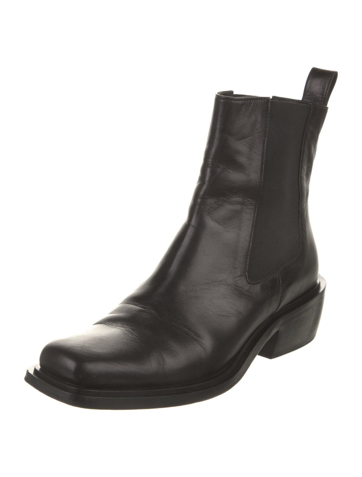 Sandro Leather Animal Print Western Boots - Black Boots, Shoes ...