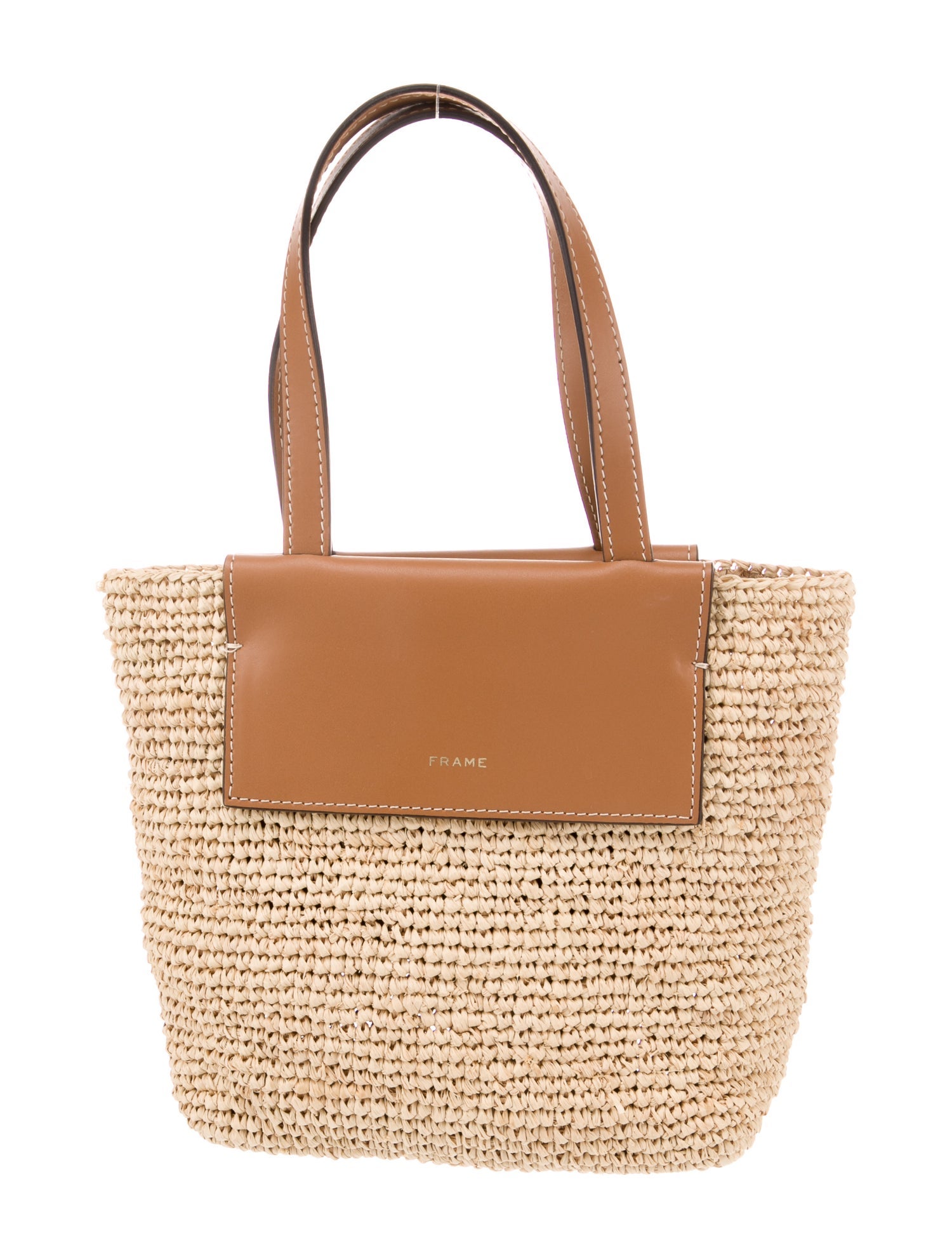 FRAME Raffia Handle Bag - Neutrals Handle Bags, Handbags - WFD187010 ...