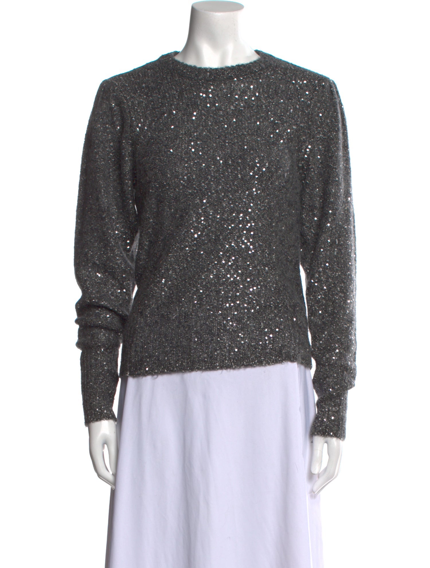 FRAME Crew Neck Sweater w/ Tags - Grey Knitwear, Clothing - WFD193469 ...