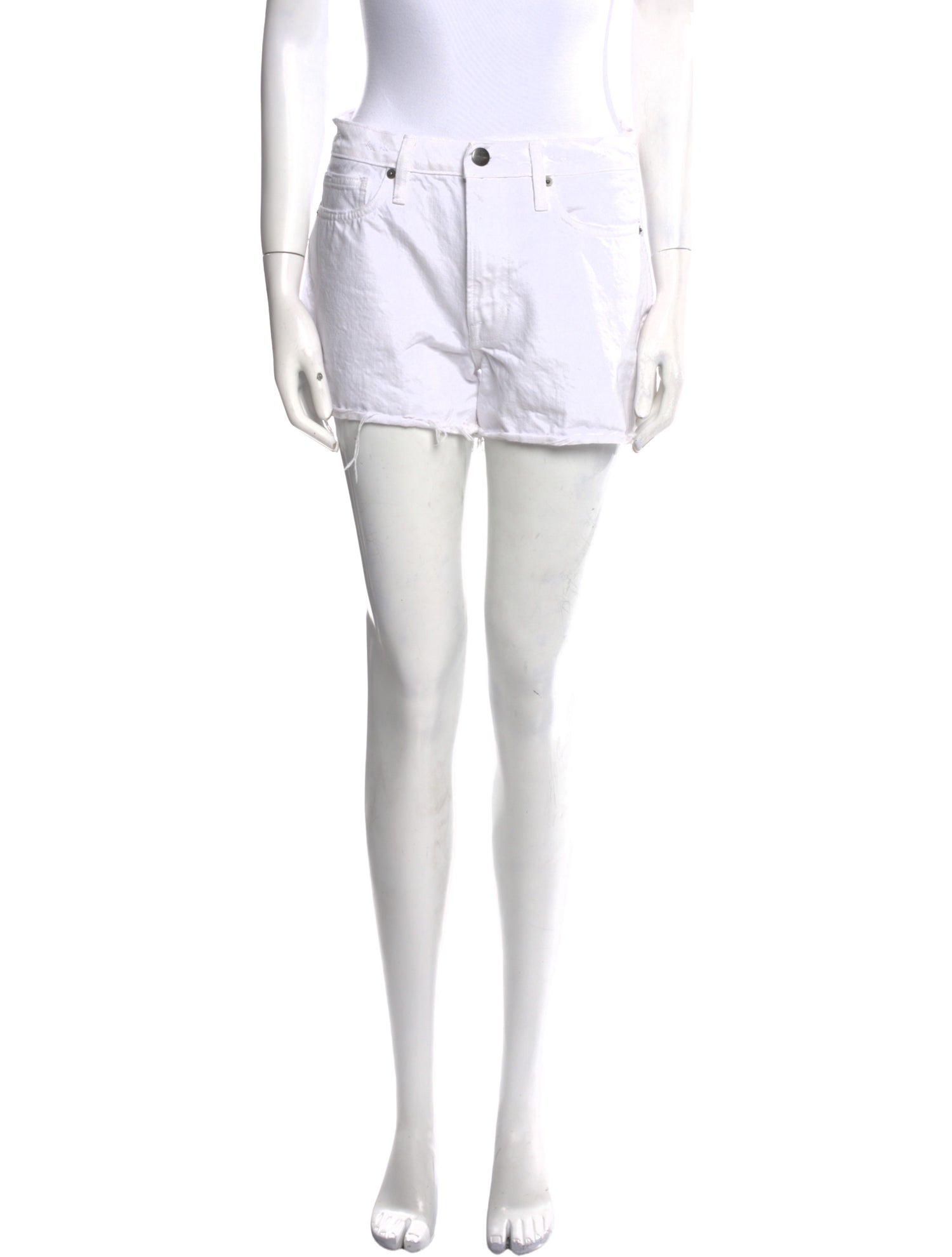 FRAME Mini Shorts - White, 11" Rise Shorts, Clothing - WFD201994 | The ...