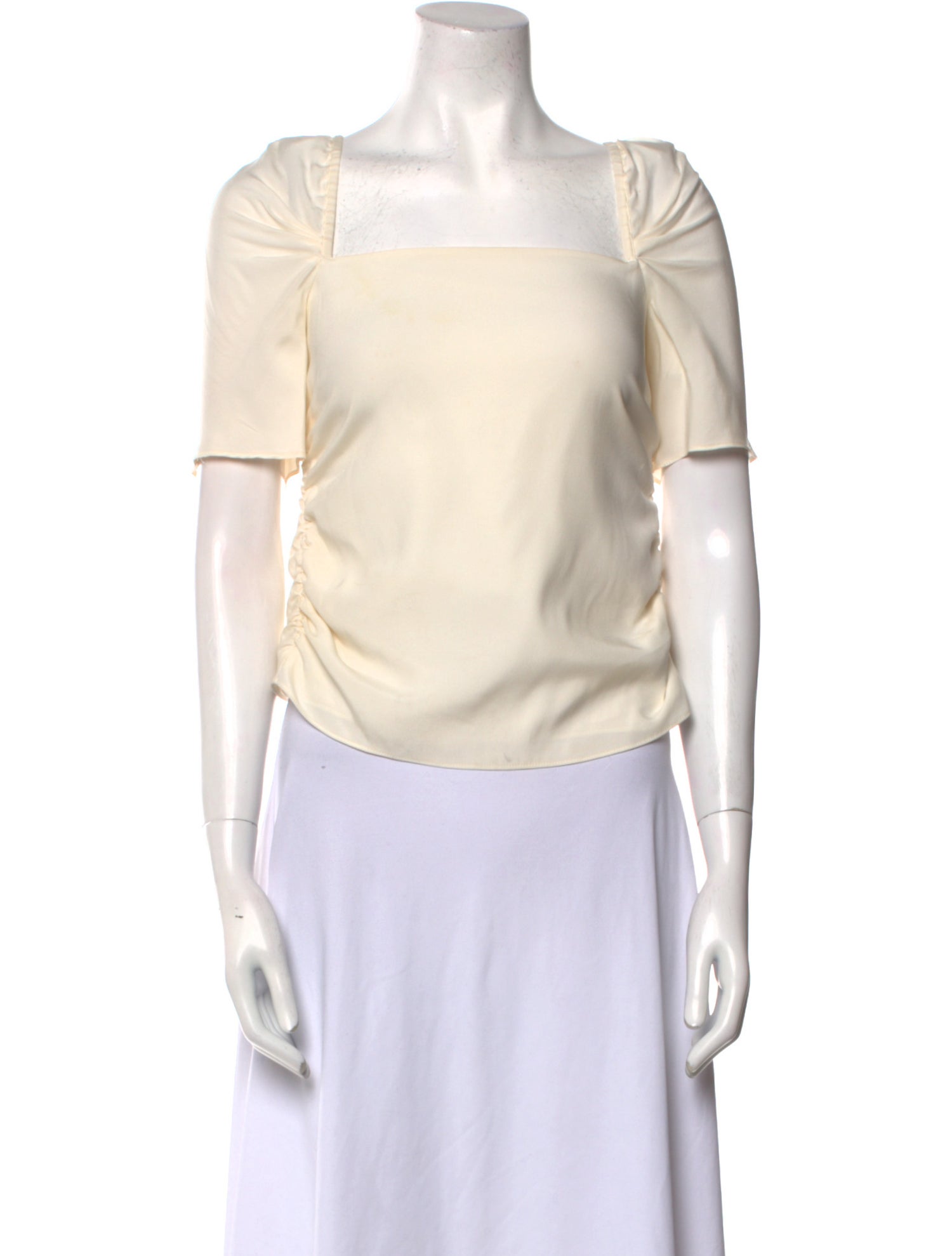 FRAME Silk Square Neckline Crop Top - Neutrals Tops, Clothing ...