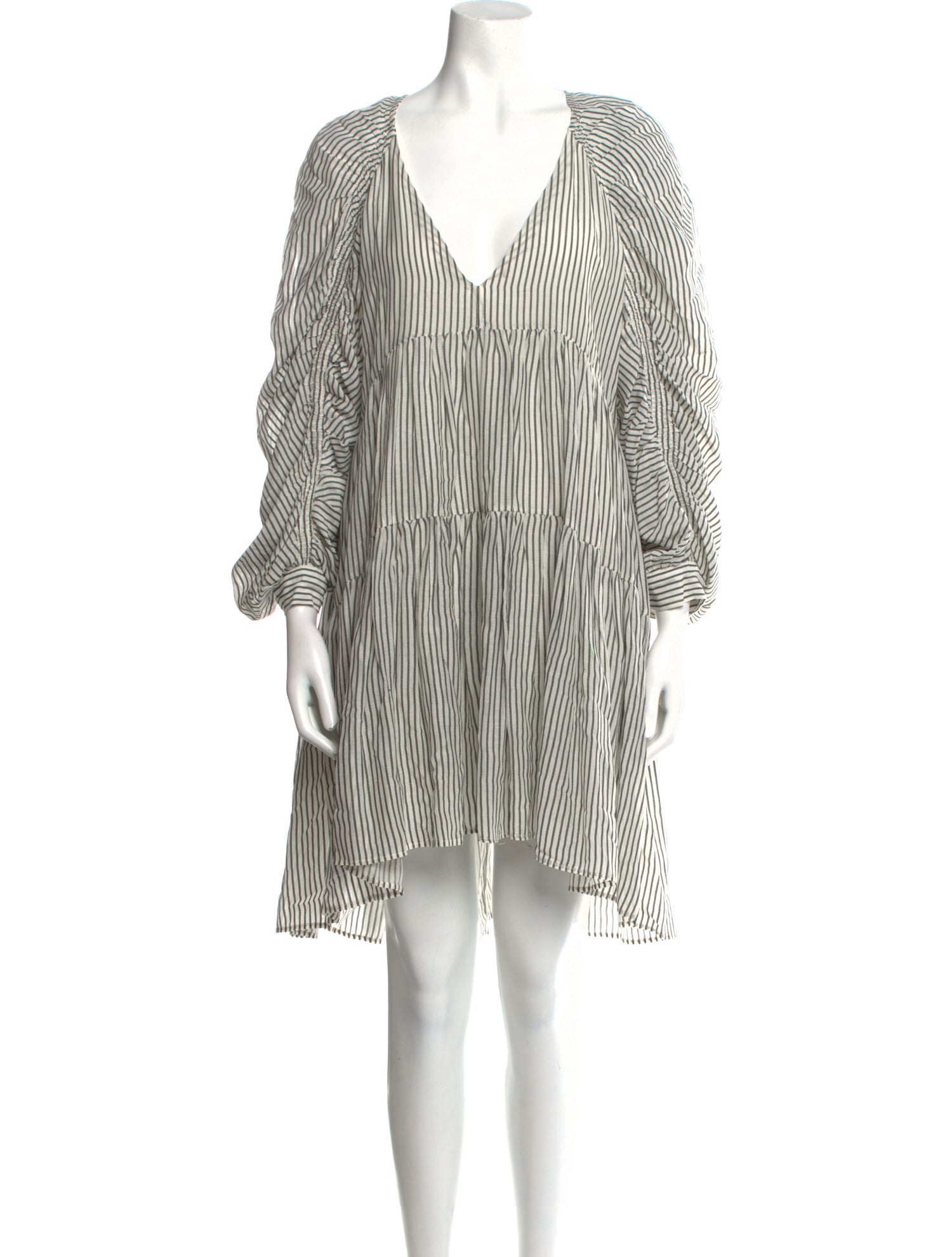 FRAME Striped Knee-Length Dress - White Dresses, Clothing - WFD206512 ...