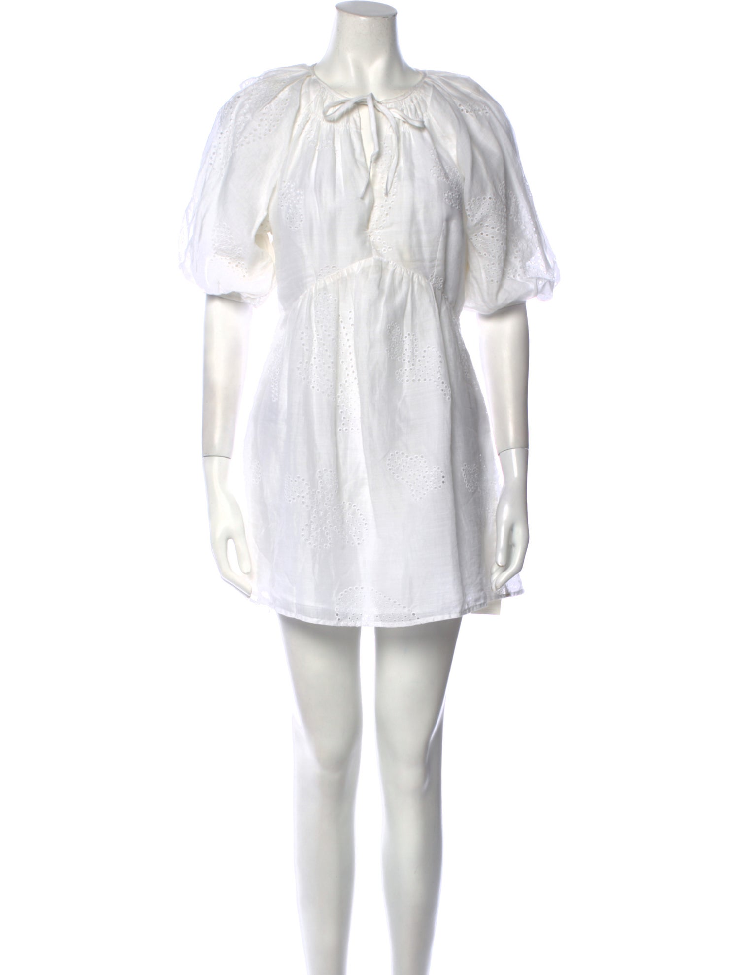 FRAME Tie Neck Mini Dress - Neutrals Dresses, Clothing - WFD206809 ...