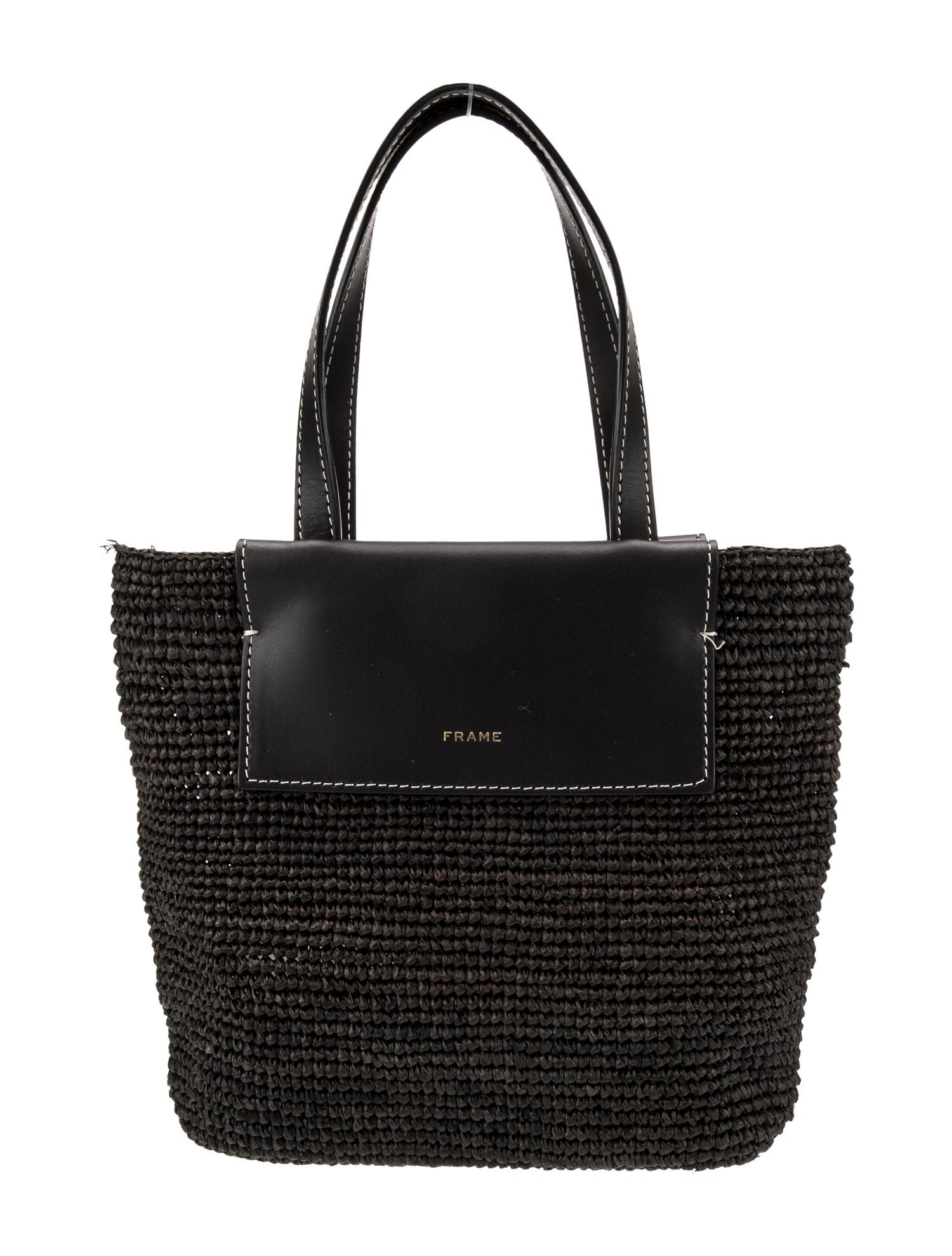 FRAME Raffia Top Handle Bag - Brown Handle Bags, Handbags - WFD236910 ...