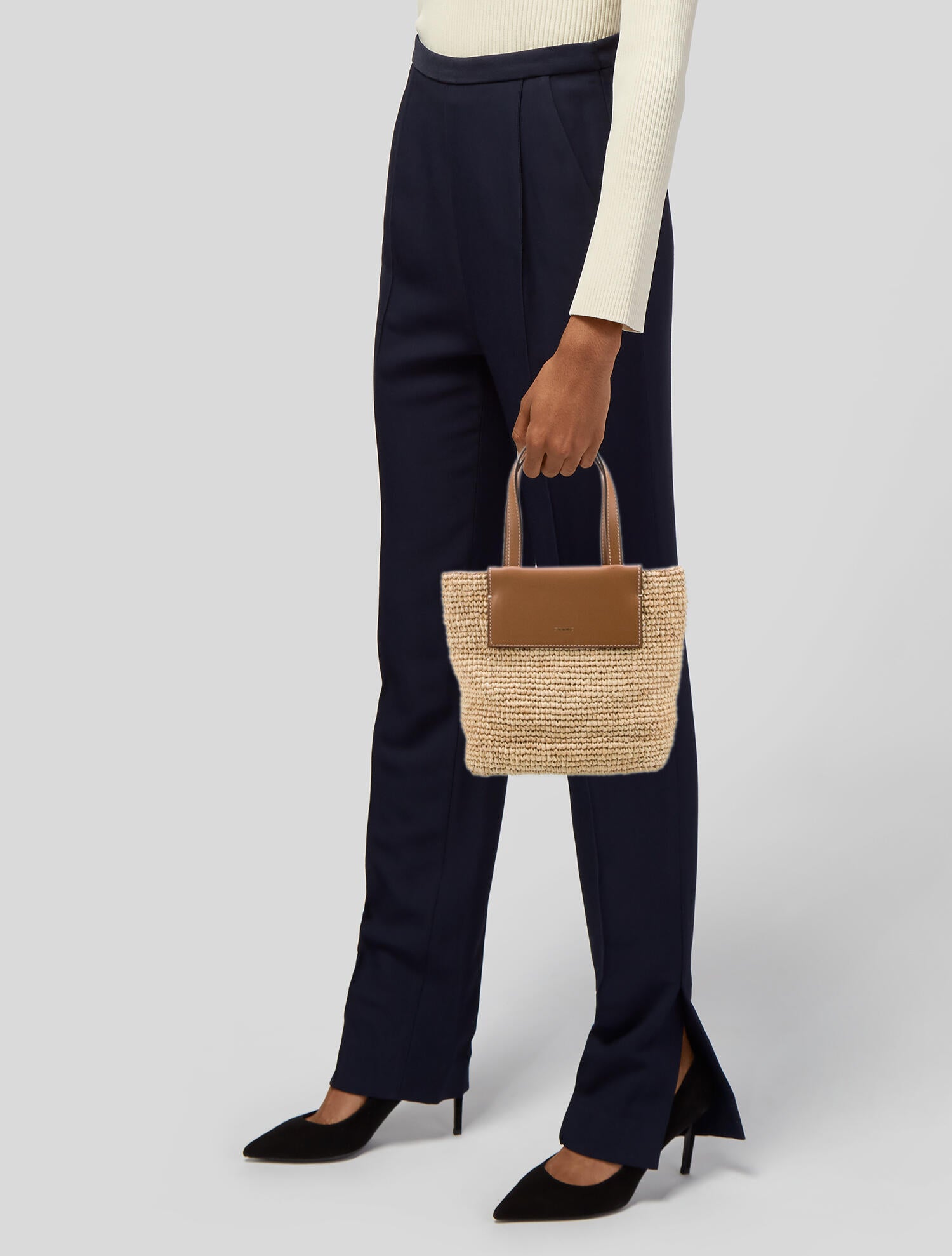FRAME Raffia Top Handle Bag - Neutrals Handle Bags, Handbags ...