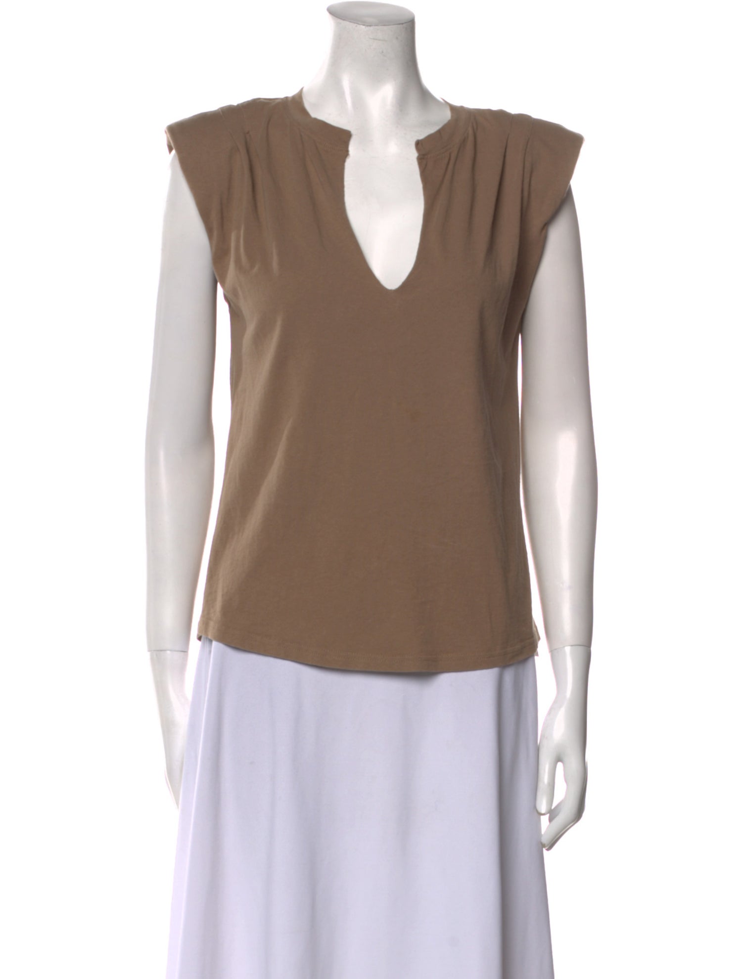 FRAME V-Neck Sleeveless Top - Brown Tops, Clothing - WFD242712 | The ...