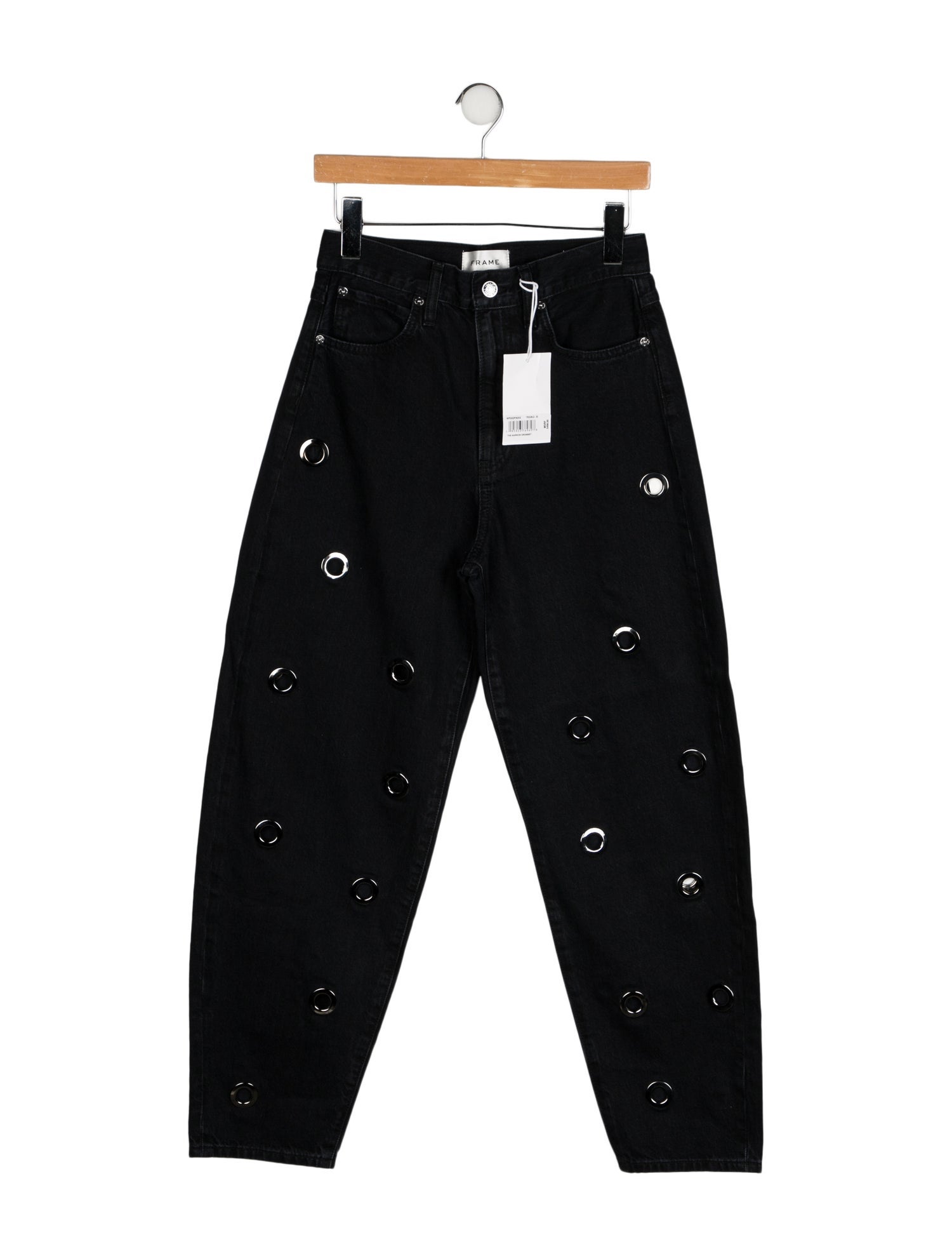 FRAME High-Rise Straight Leg Jeans w/ Tags - Black, 12" Rise Jeans ...