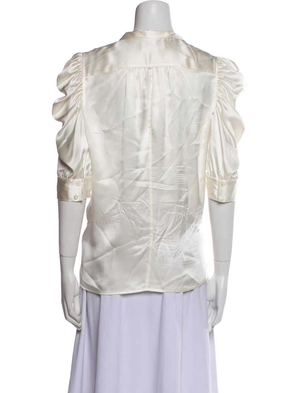 FRAME Silk Three-Quarter Sleeve Blouse - Neutrals Tops, Clothing ...