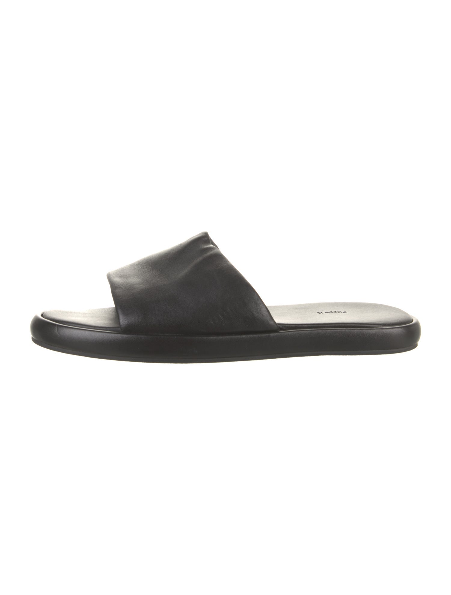 Filippa K Leather Slides - Black Sandals, Shoes - WFILK20774 | The RealReal
