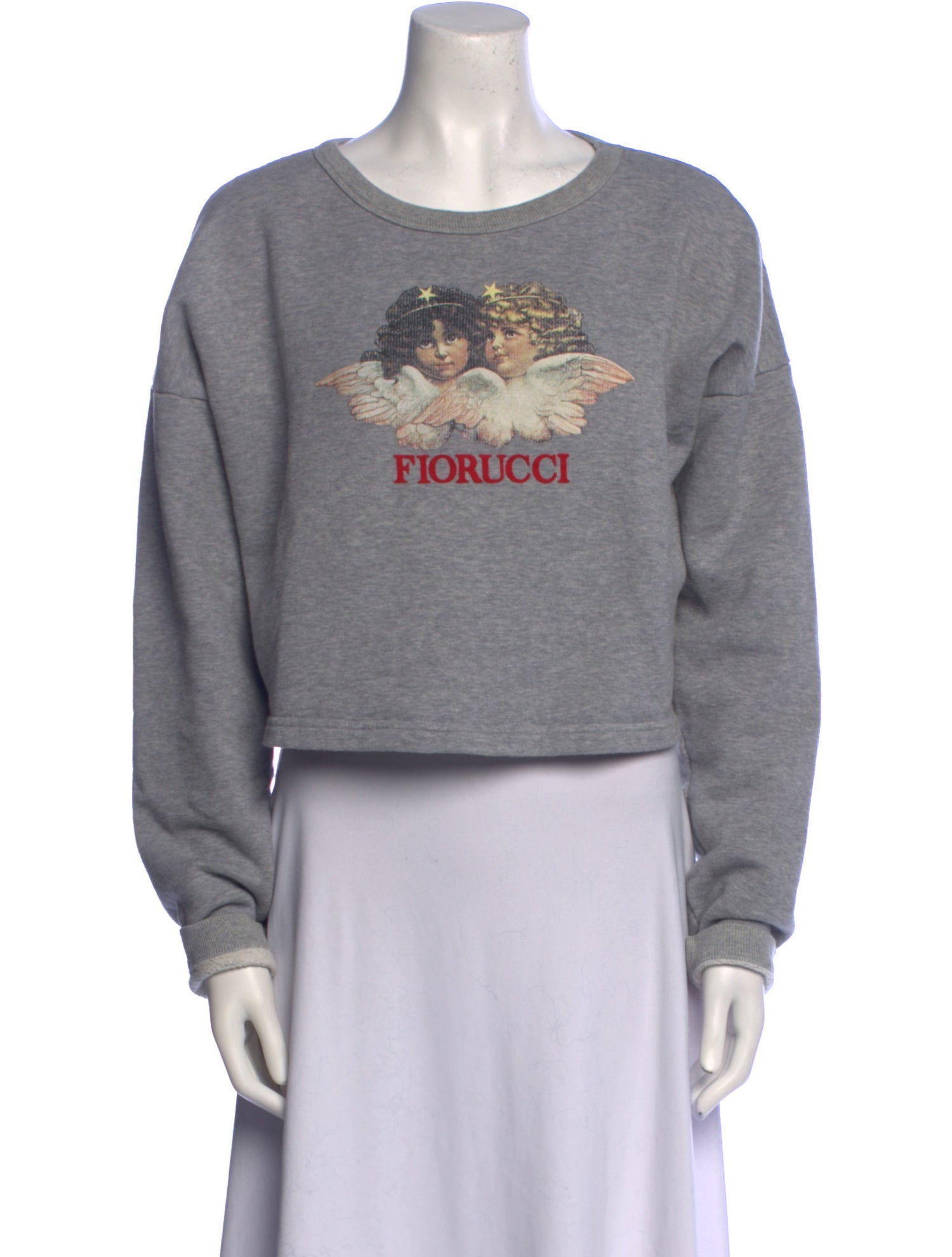 Fiorucci Graphic Print Crew Neck Sweatshirt - Grey Tops, Clothing ...