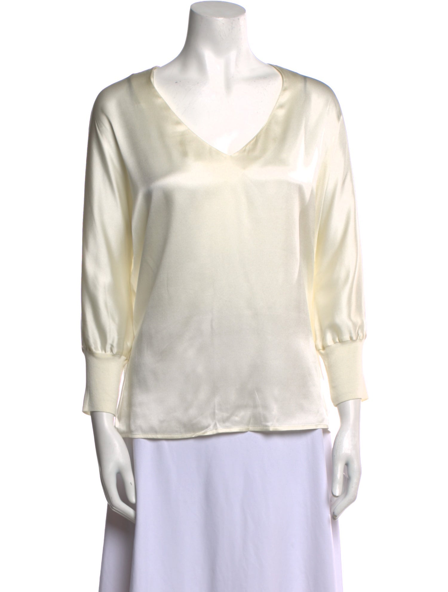 Falconeri Silk V-Neck Blouse - Neutrals Tops, Clothing - WFLCN20906 ...